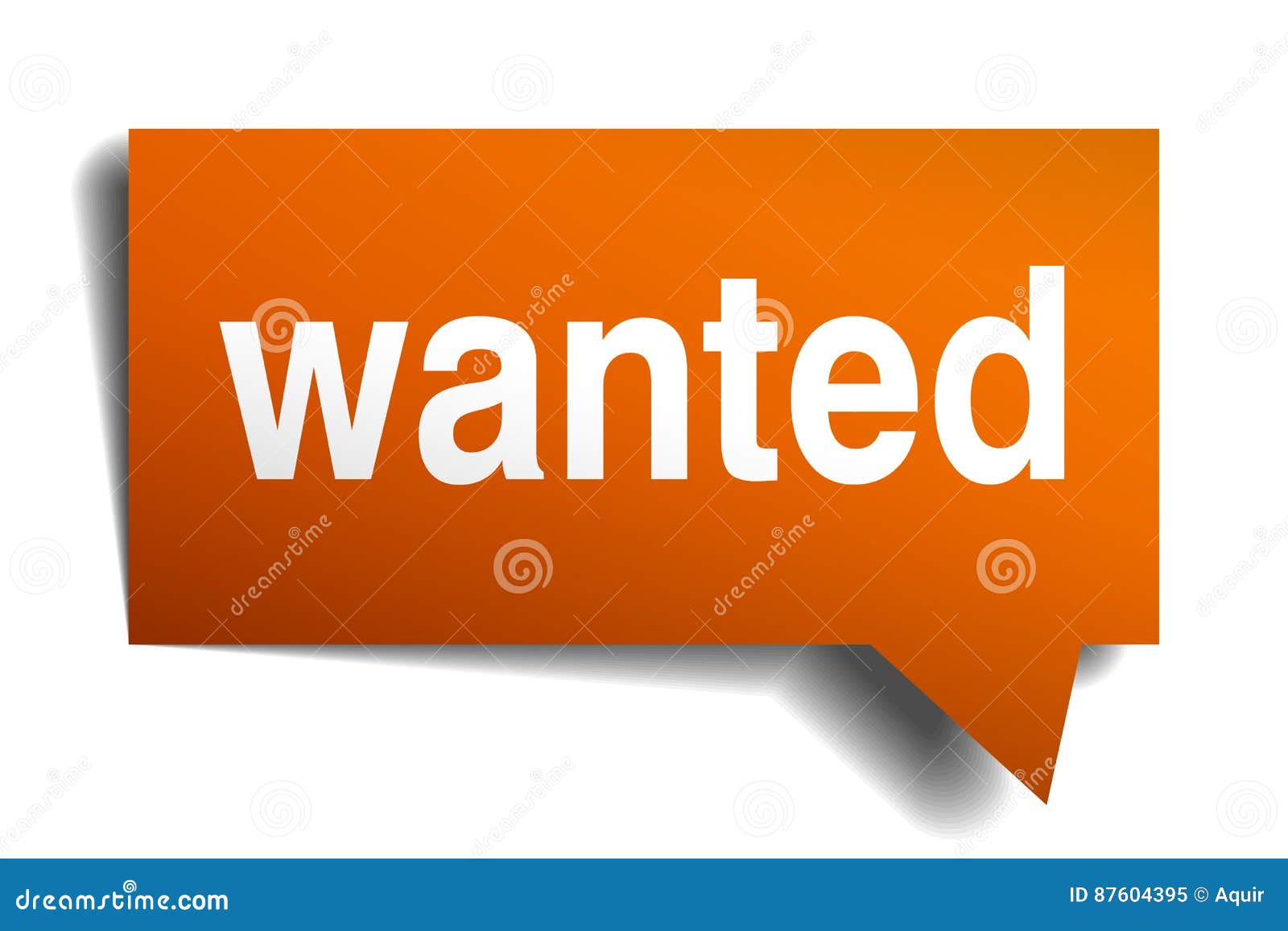 Wanted Orange Speech Bubble Stock Vector - Illustration of peeler ...