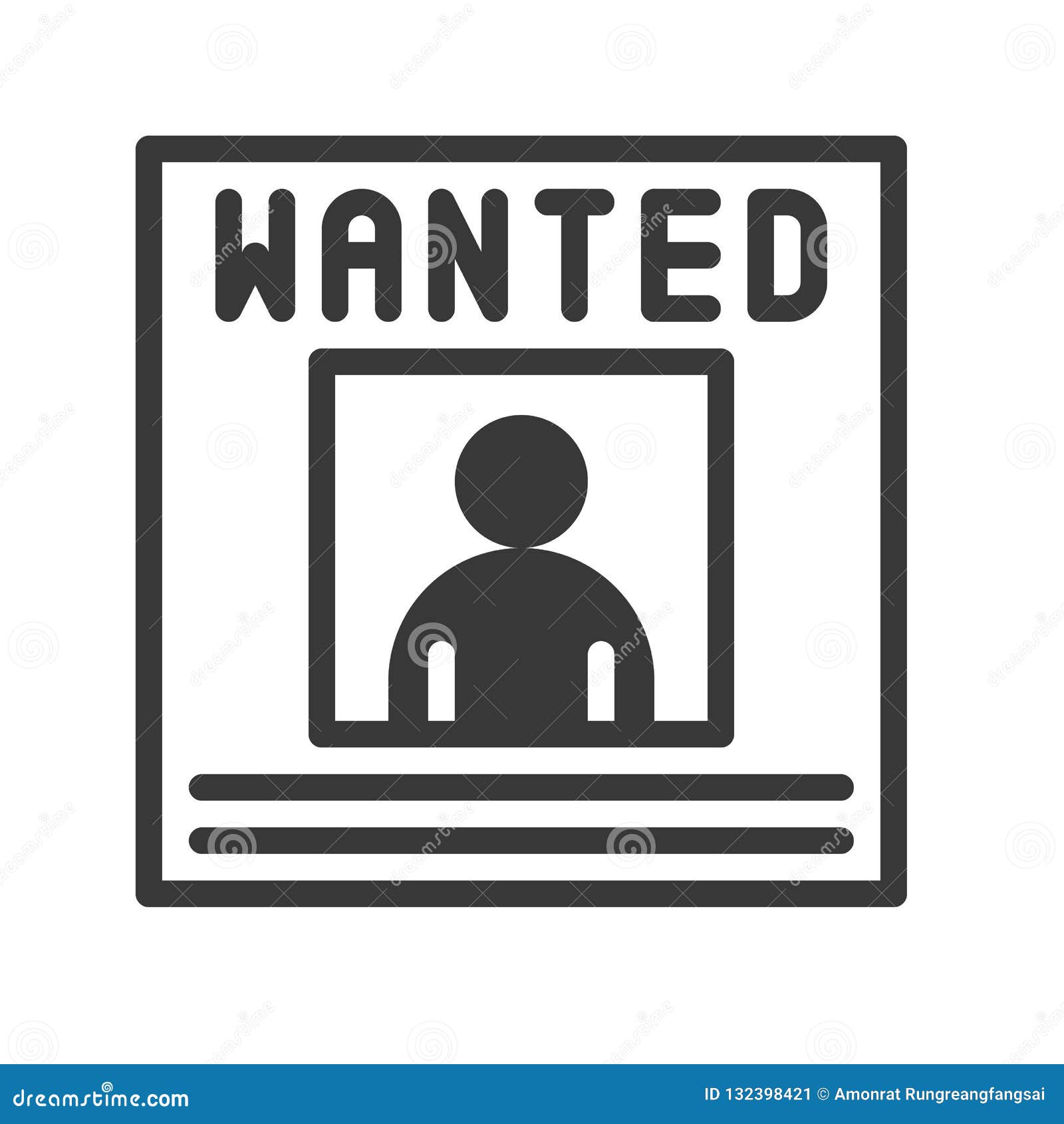 Wanted Poster Announcement, Police Related Solid Icon Stock Vector ...
