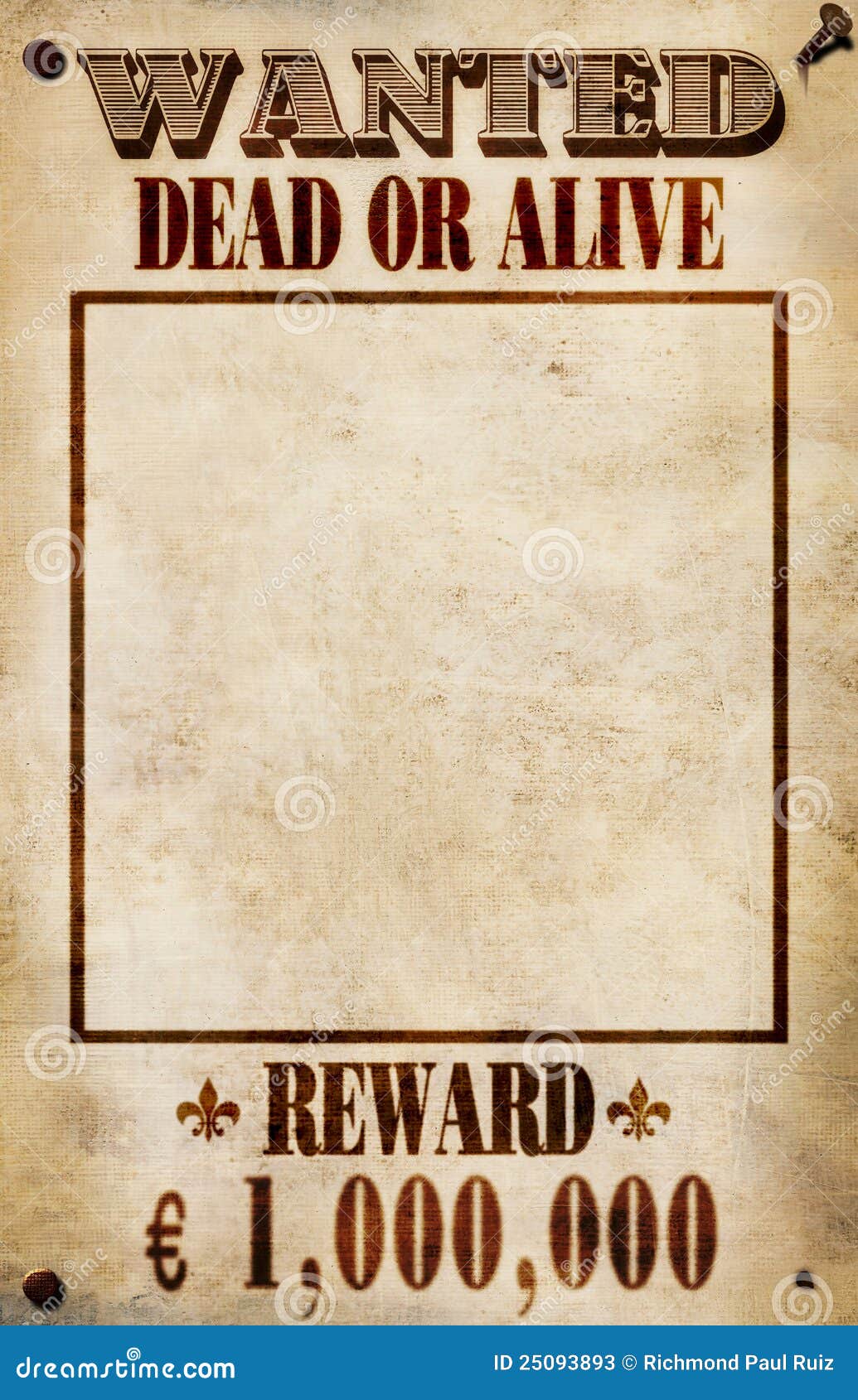 Wanted Reward Western Poster On A Brick Wall Cartoon Vector ...