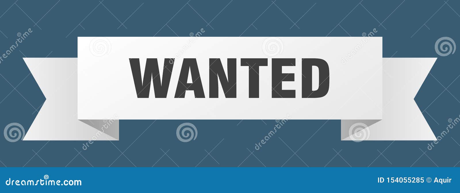 Wanted ribbon. stock vector. Illustration of label, flyer - 154055285