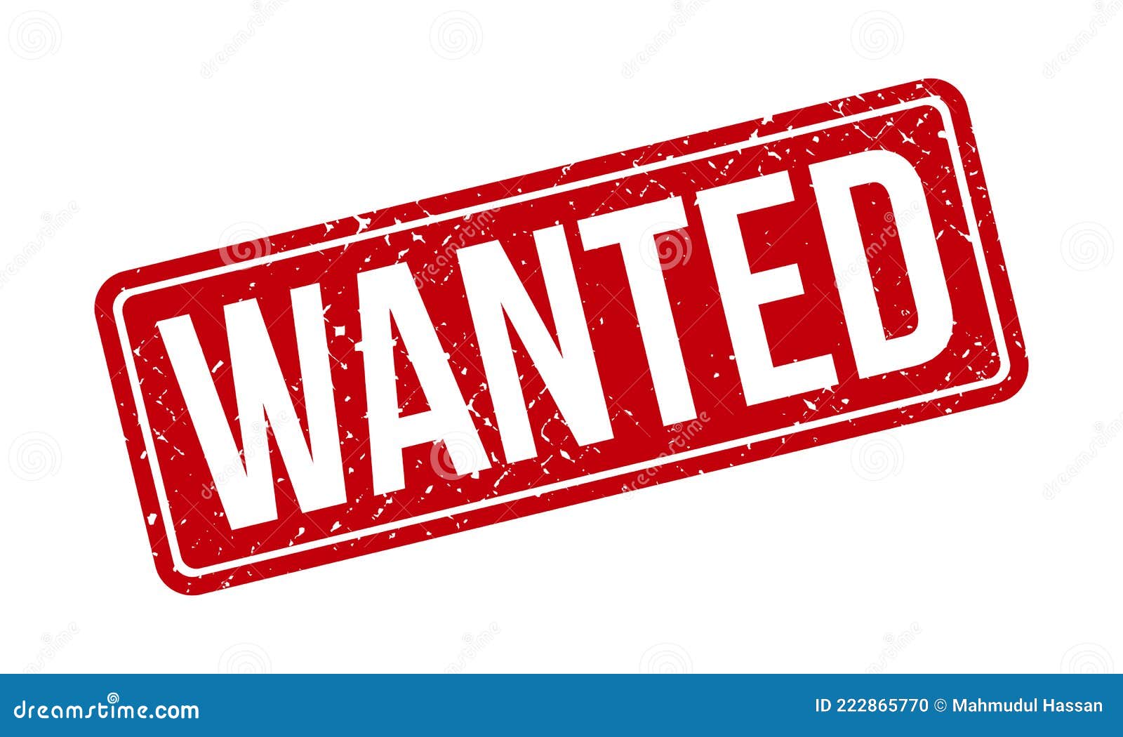 Wanted Rubber Stamp. Red Wanted Rubber Grunge Stamp Seal Vector ...