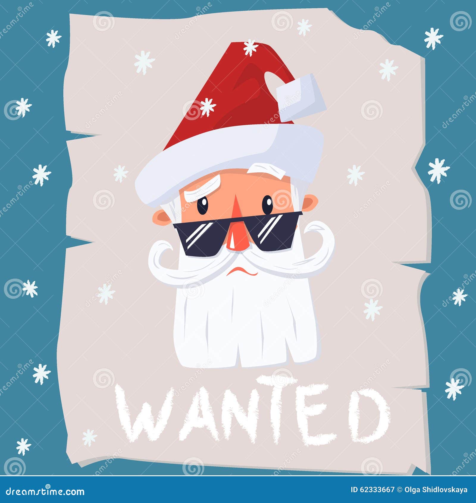 Wanted santa claus stock illustration. Illustration of santa - 62333667