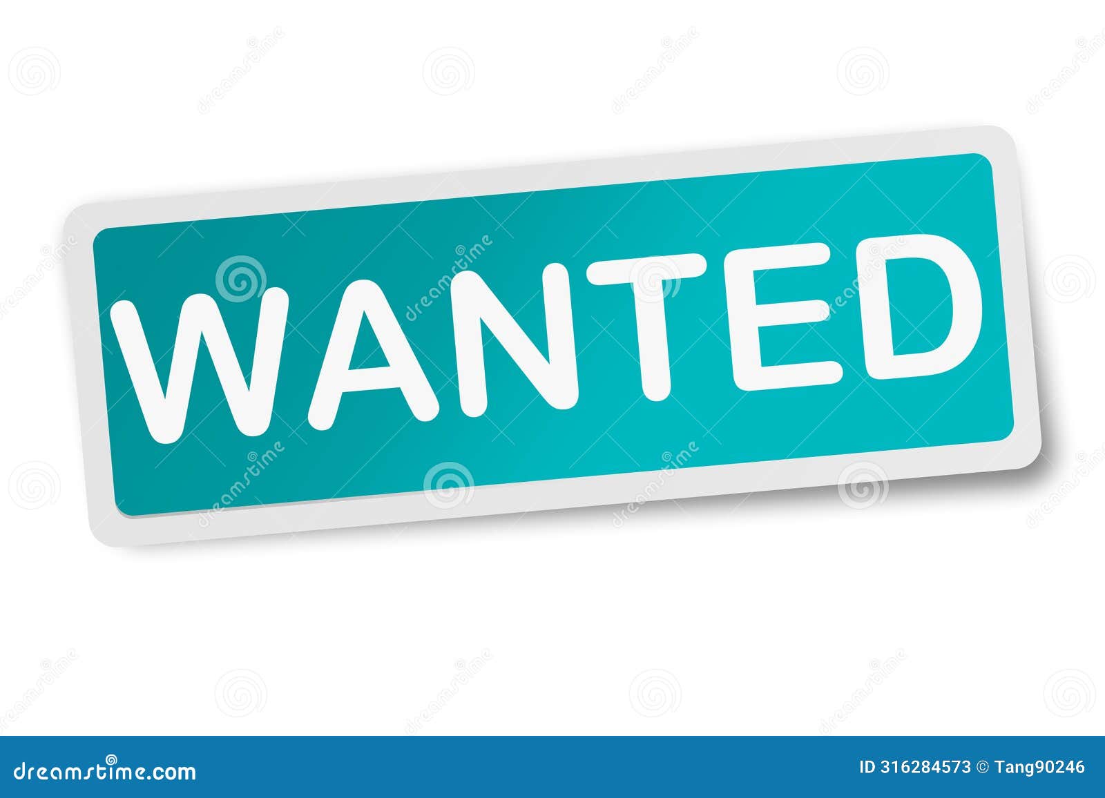 Wanted Square Sticker Isolated on White Stock Illustration ...