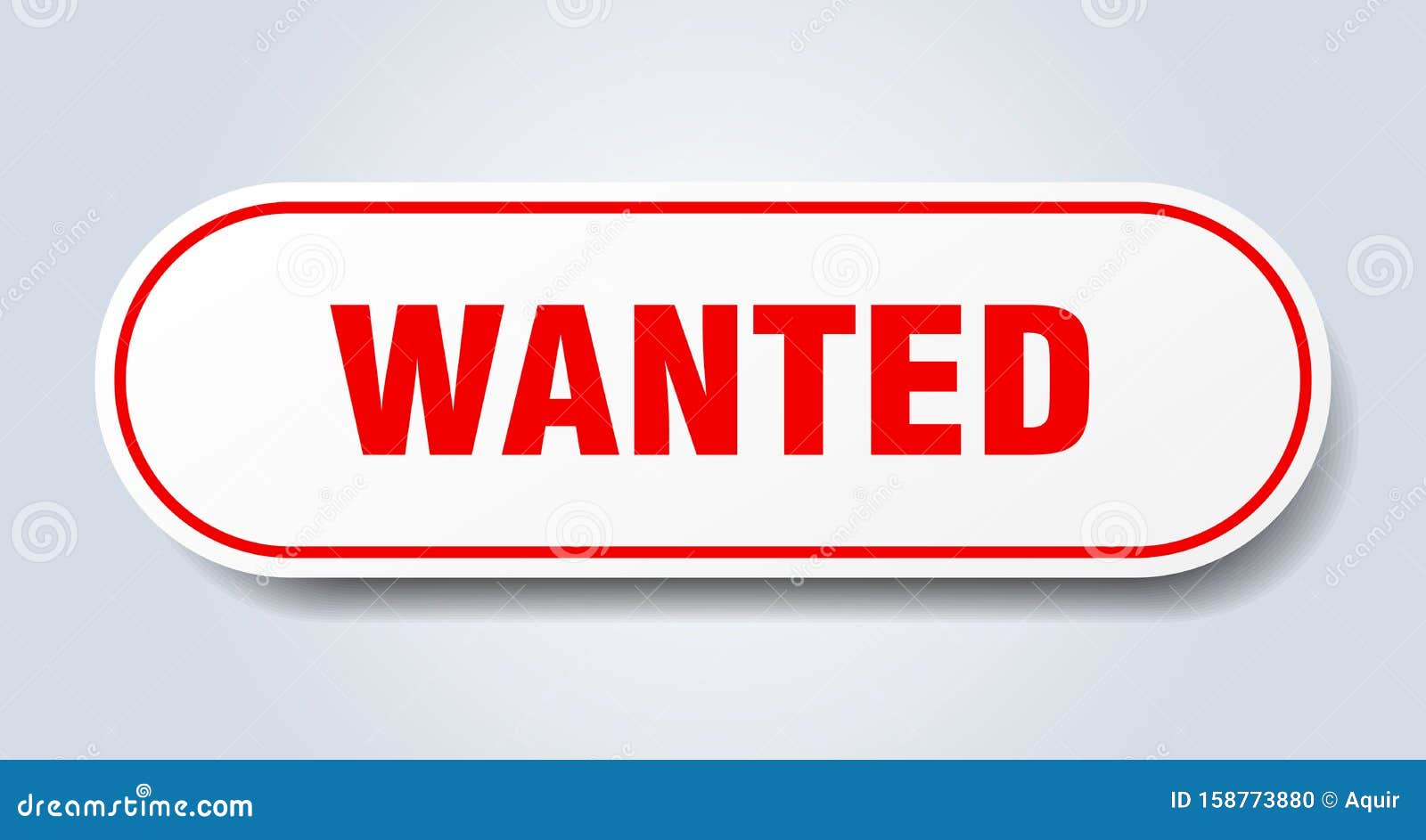 Wanted sticker. stock vector. Illustration of wanted - 158773880