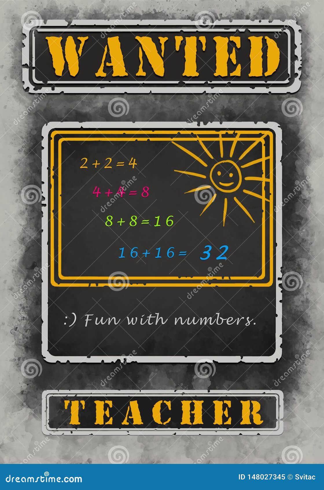 Wanted Teacher Poster Illustration High Resolution Stock Illustration ...