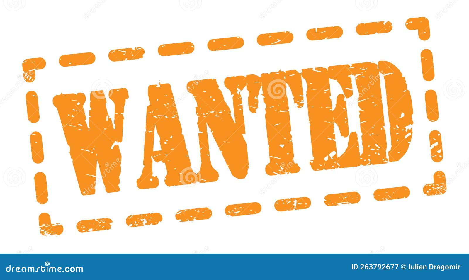 WANTED Text Written on Orange Stamp Sign Stock Illustration ...