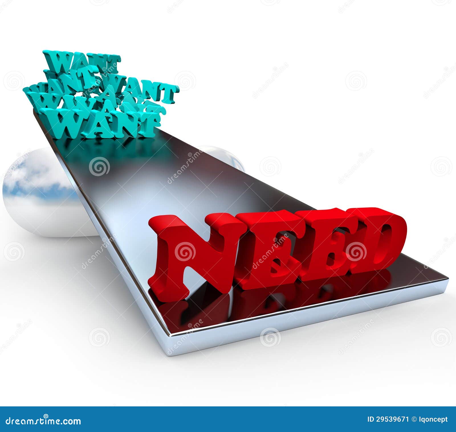 Wants Vs Needs - Balance stock illustration. Illustration of material ...