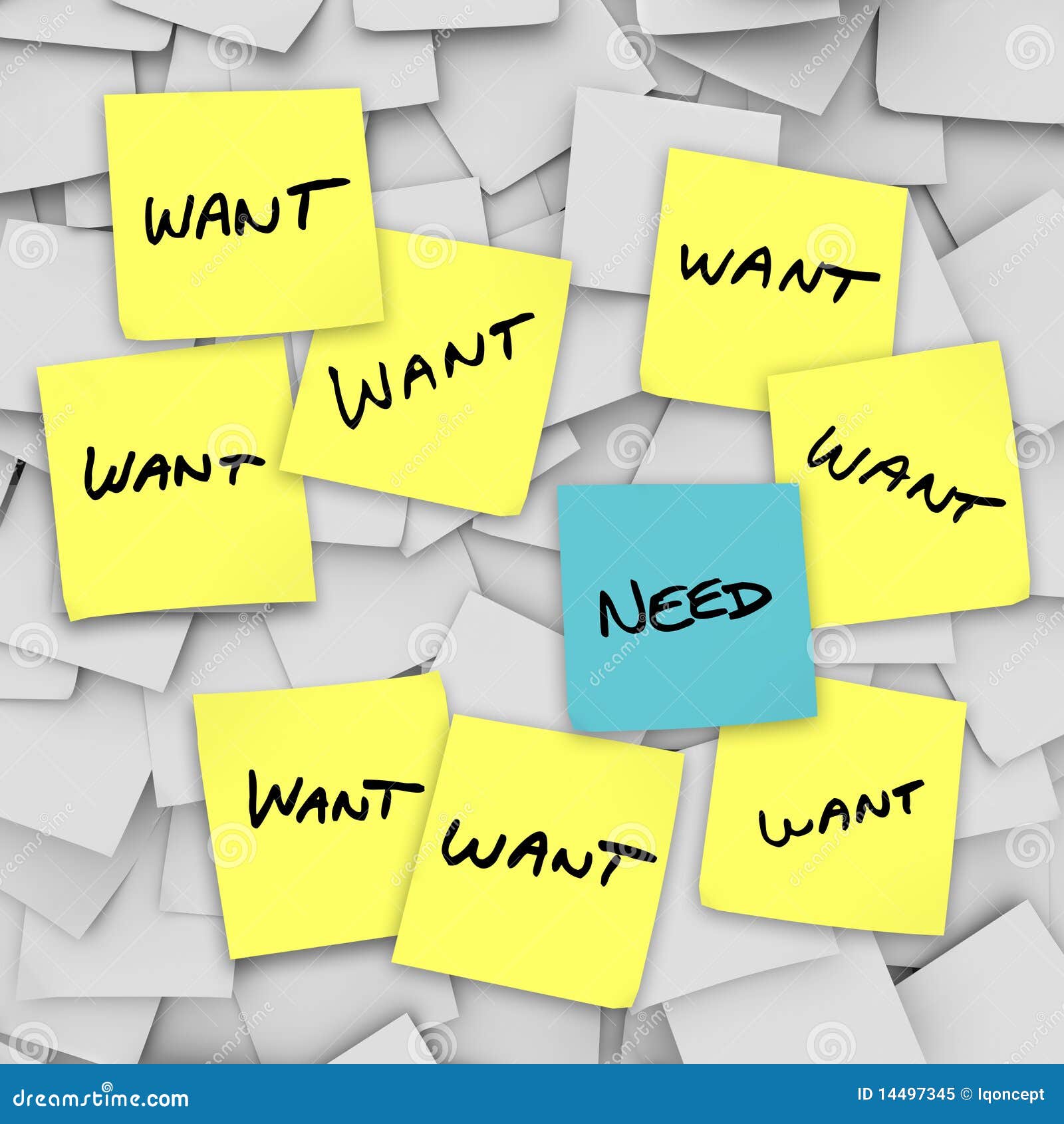Wants Vs Needs - Sticky Notes Stock Illustration - Illustration of note ...