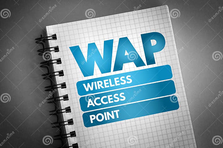 WAP - Wireless Access Point Acronym on Notepad, Technology Concept ...