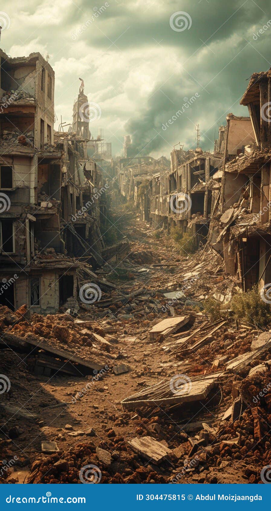 Collapsed Structures Succumbing To A Torrential Deluge: Water Violently ...