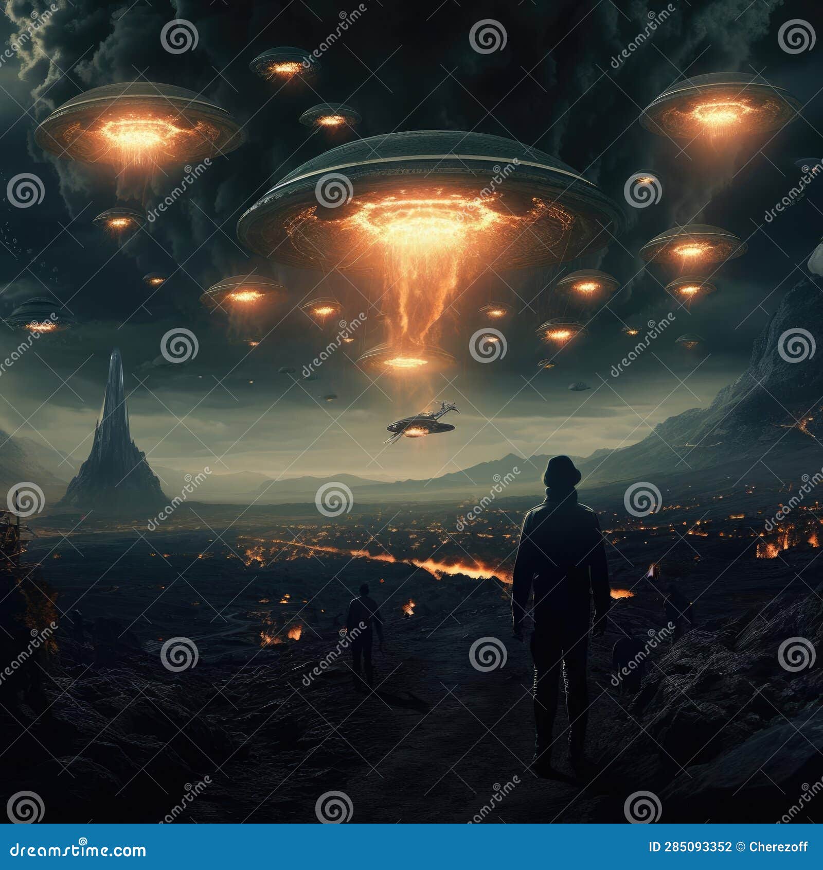 War with aliens stock illustration. Illustration of astronaut - 285093352