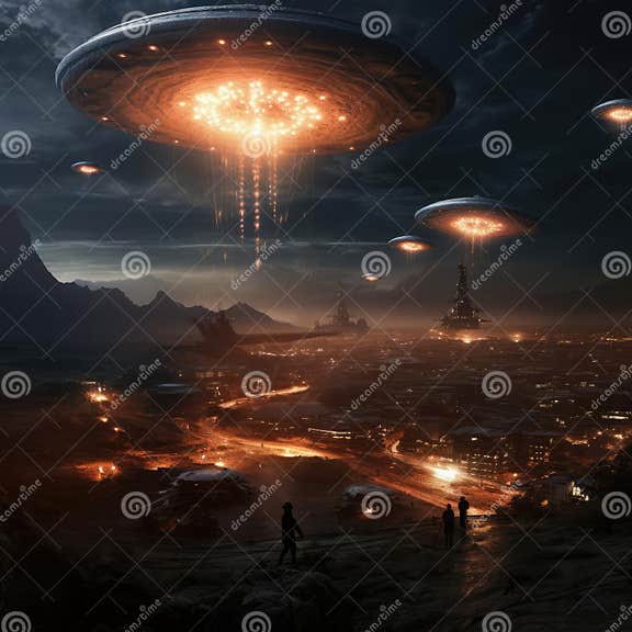 War with aliens stock illustration. Illustration of render - 285093431