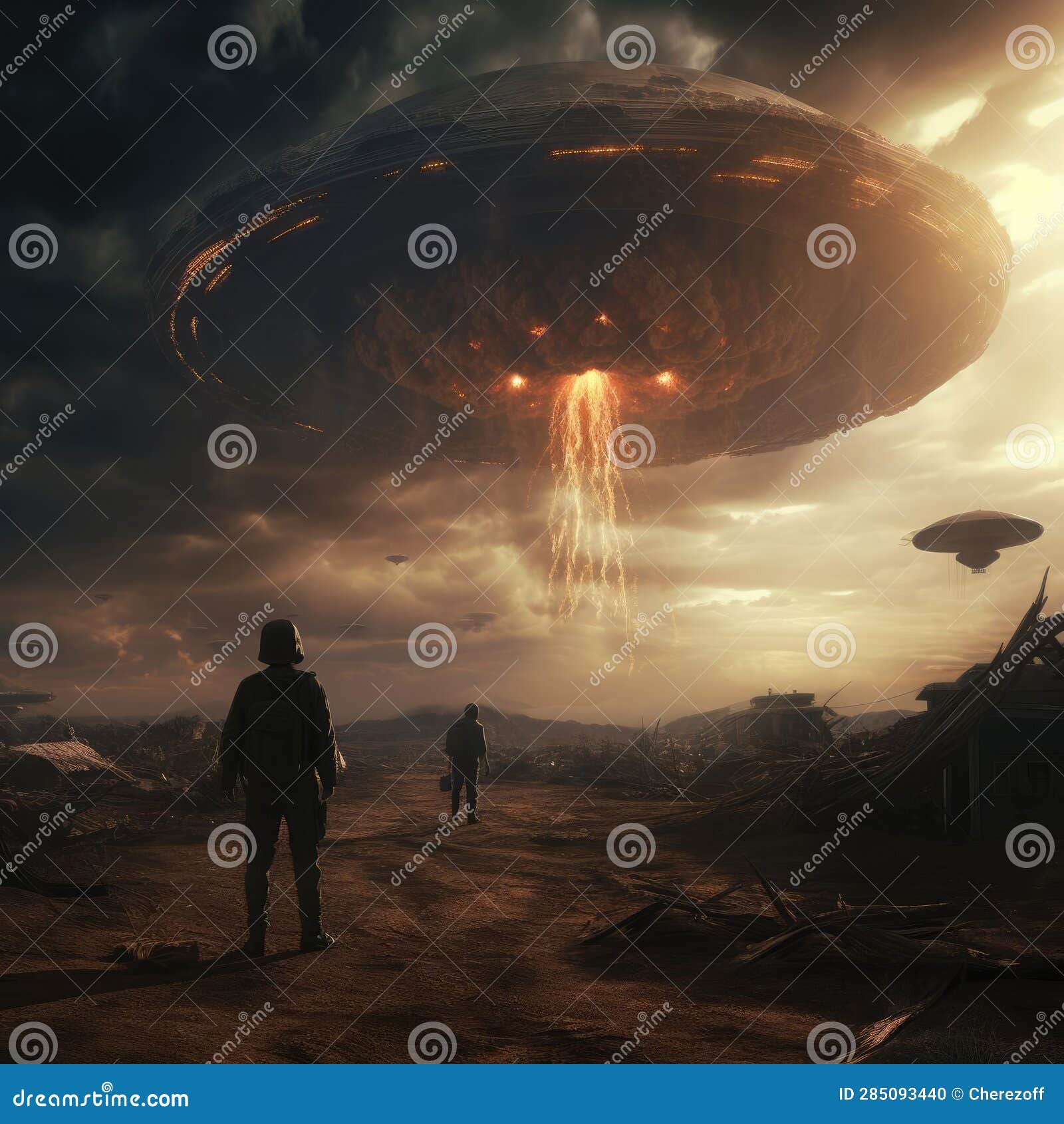 War with aliens stock illustration. Illustration of space - 285093440