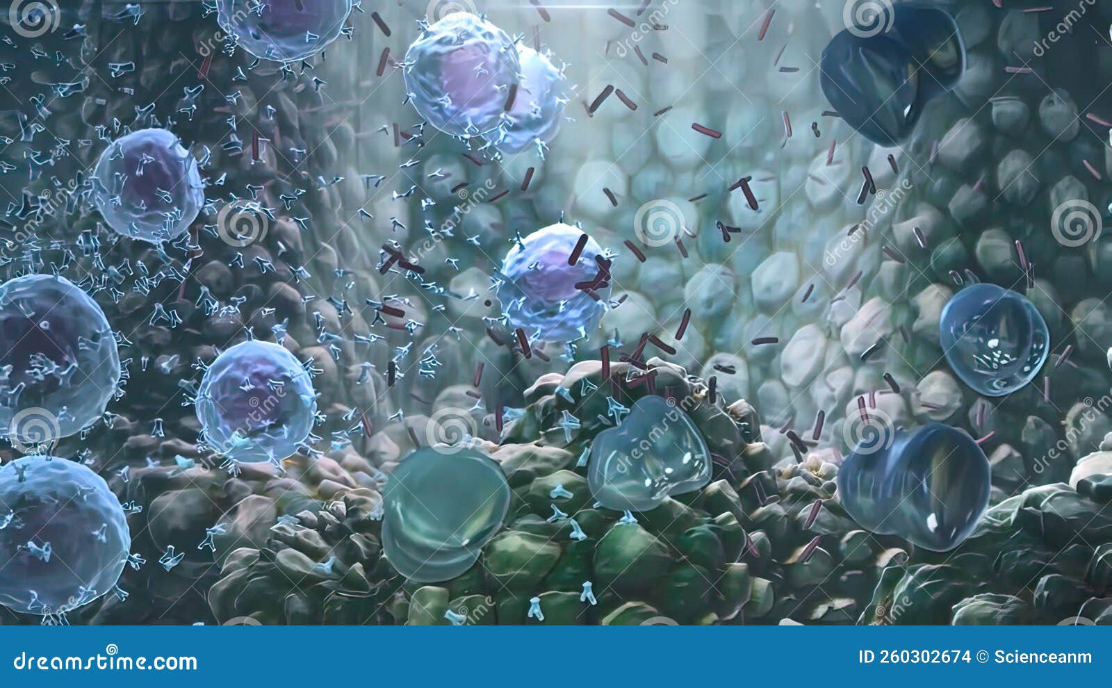 War of bacteria and cells stock illustration. Illustration of atropine ...