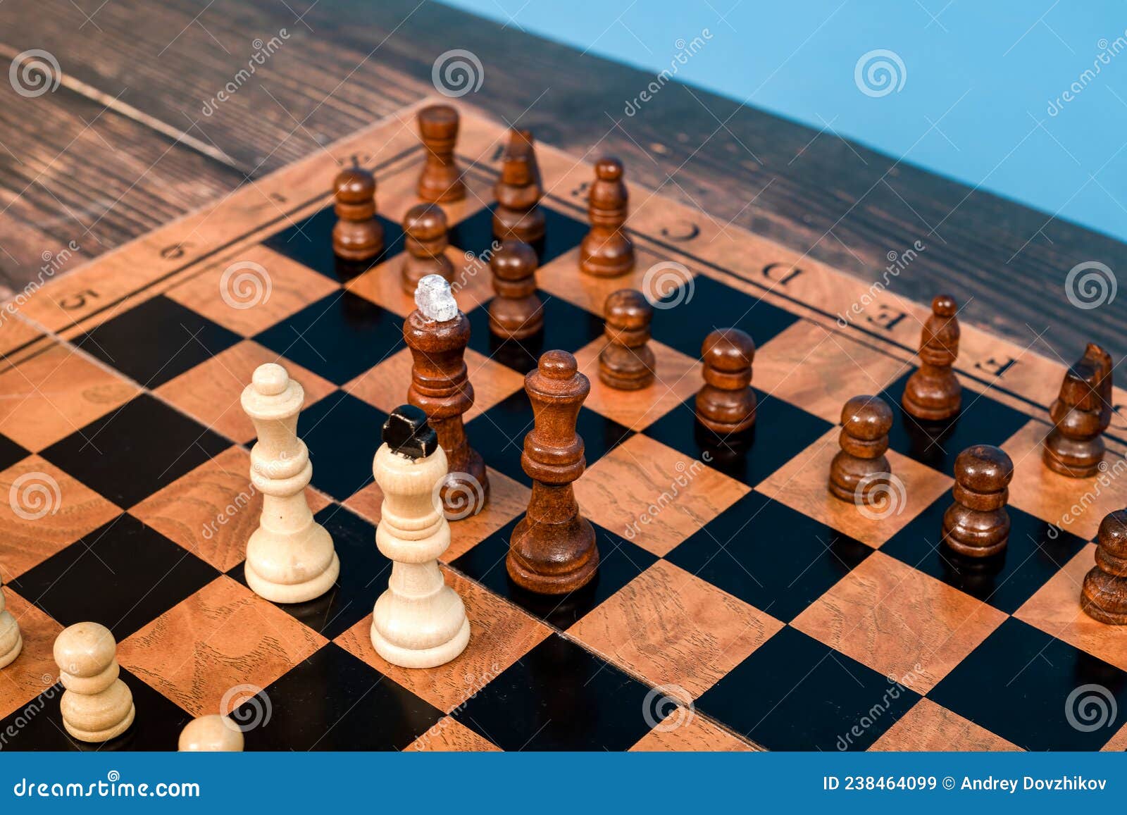 War on a Chessboard Against Two Kings and Two Queens Stock Image ...