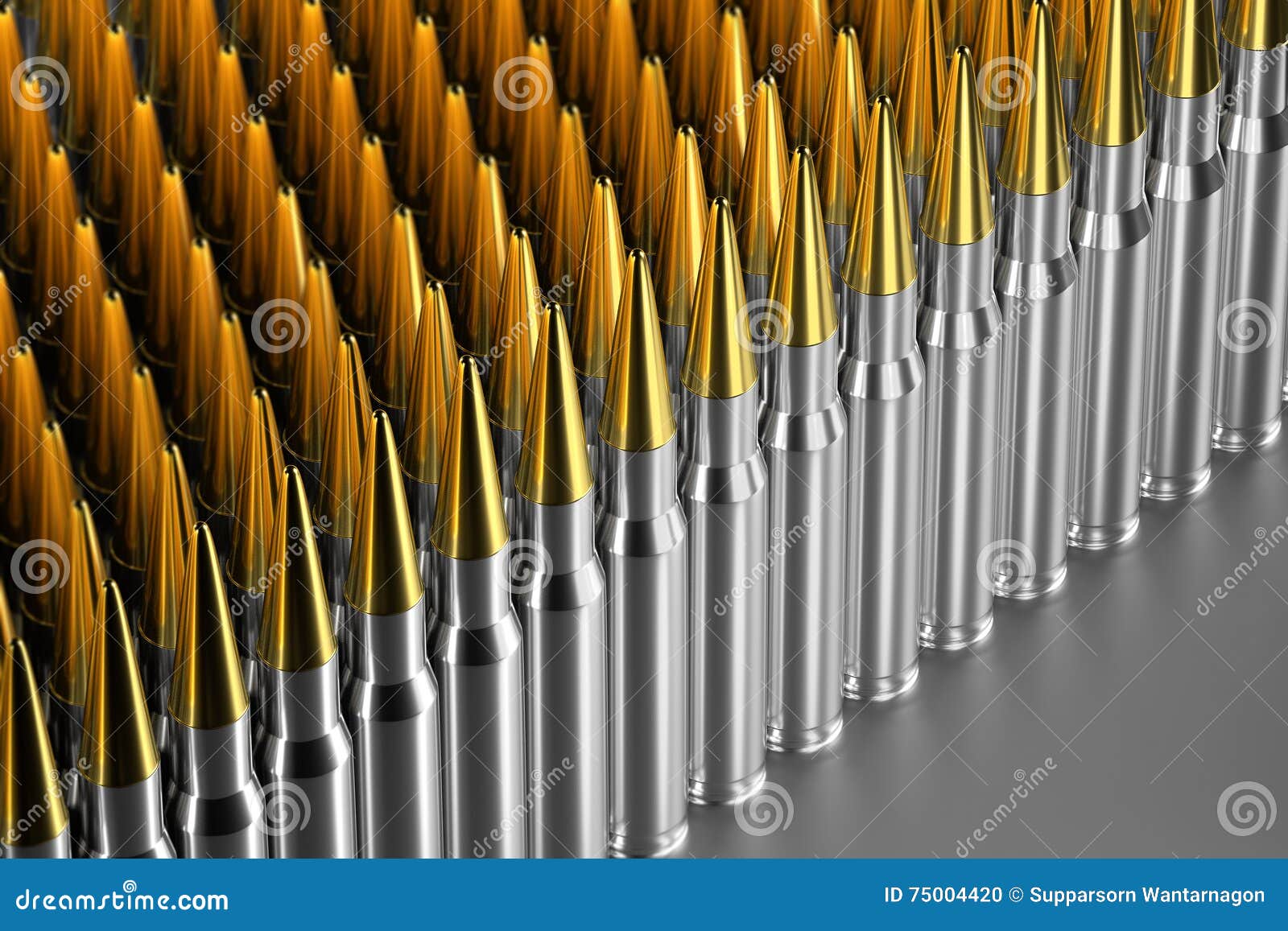 War Concept Illustrated by Bullet, 3D Rendering Stock Illustration ...