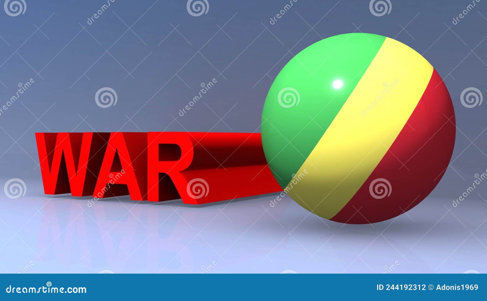 War with Congo Flag on Blue Stock Illustration - Illustration of danger ...