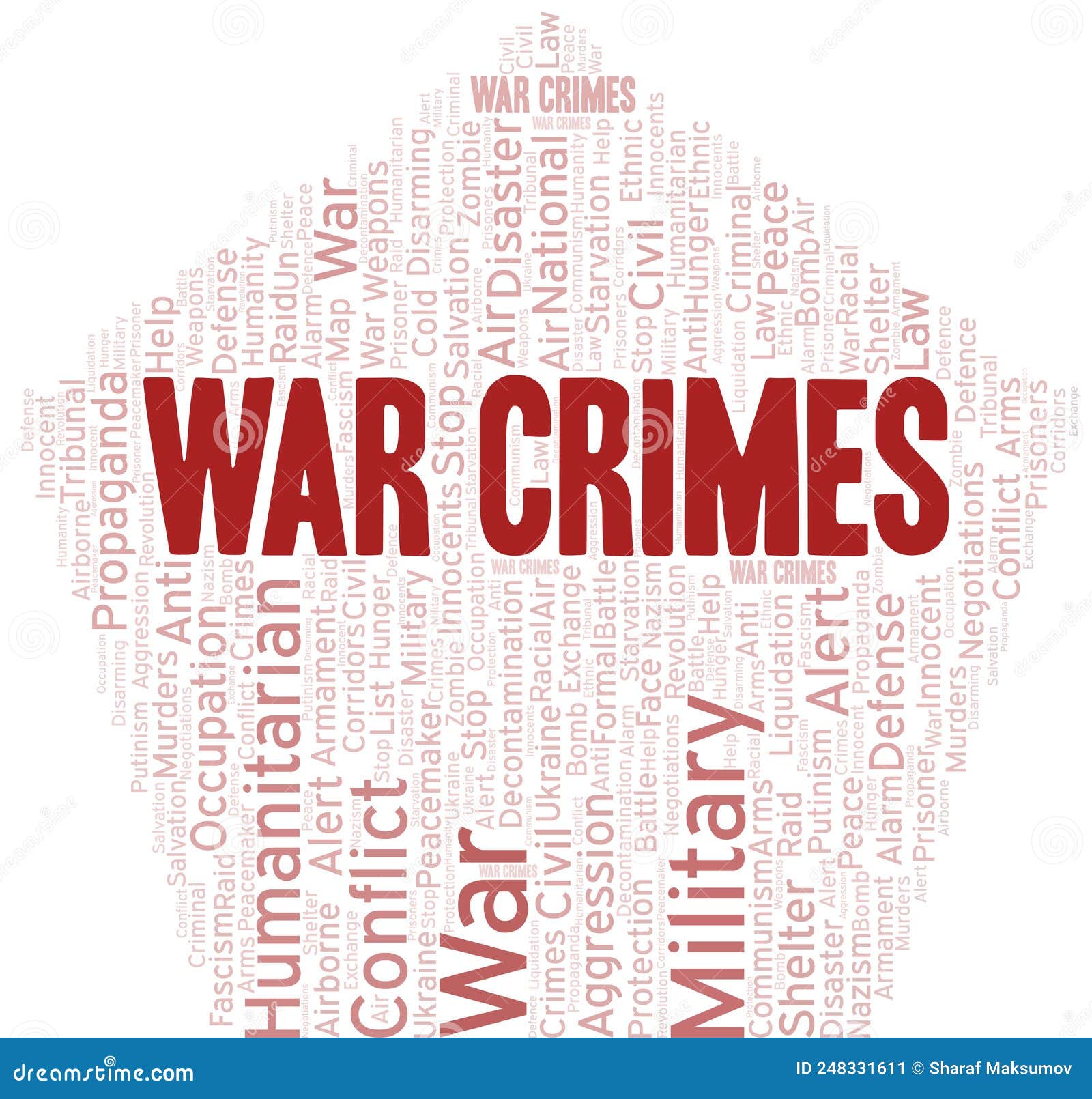 War Crimes Word Cloud. Vector Made with the Text only. Stock Vector ...