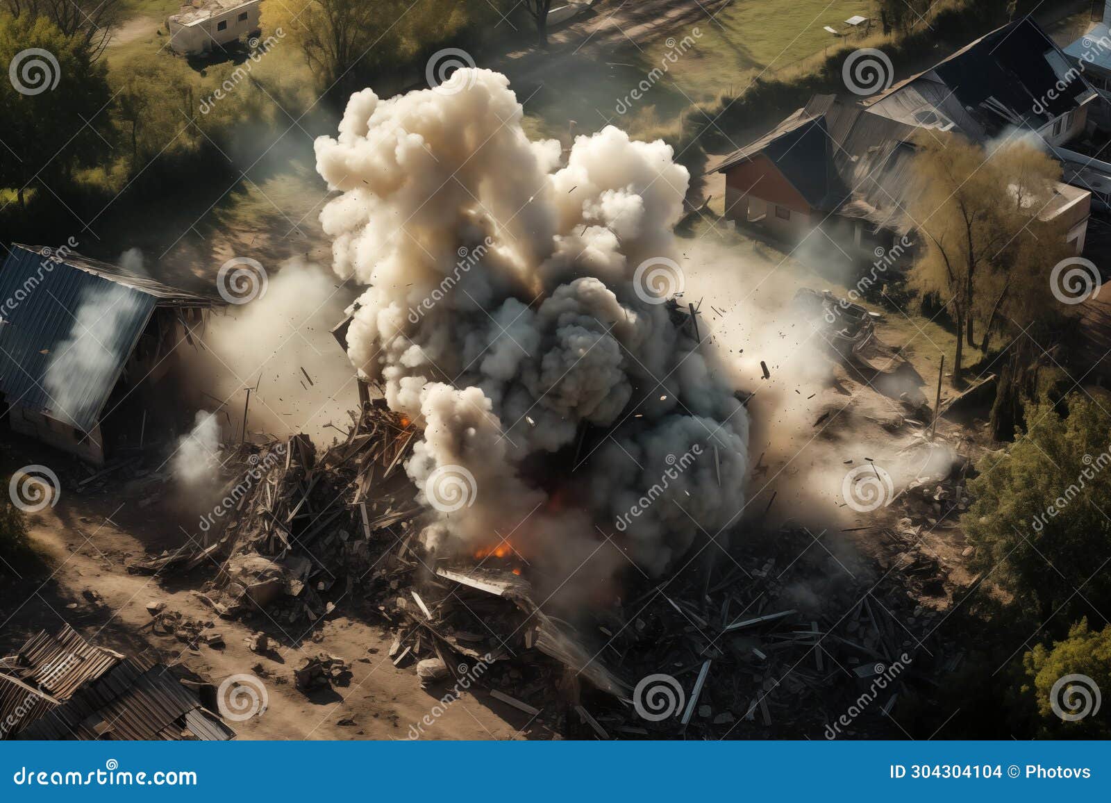 During War, Houses Were Destroyed and Burned in Village Stock ...