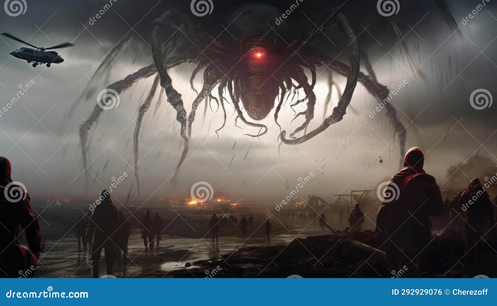 War between Humans and Aliens Stock Illustration - Illustration of ...