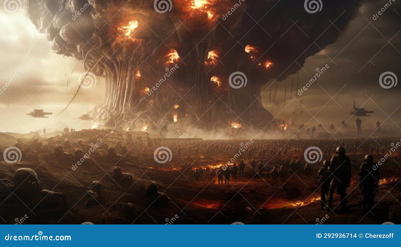 War between Humans and Aliens Stock Illustration - Illustration of ...