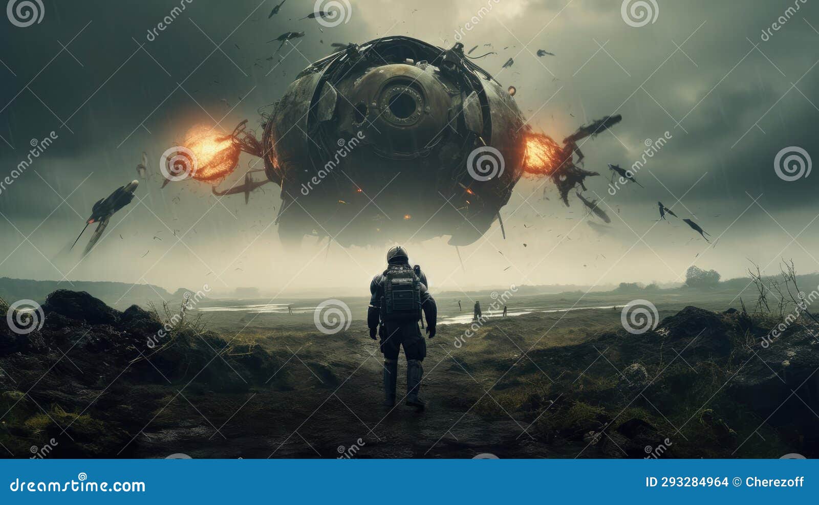 War between Humans and Aliens Stock Photo - Image of galaxy, immigrant ...