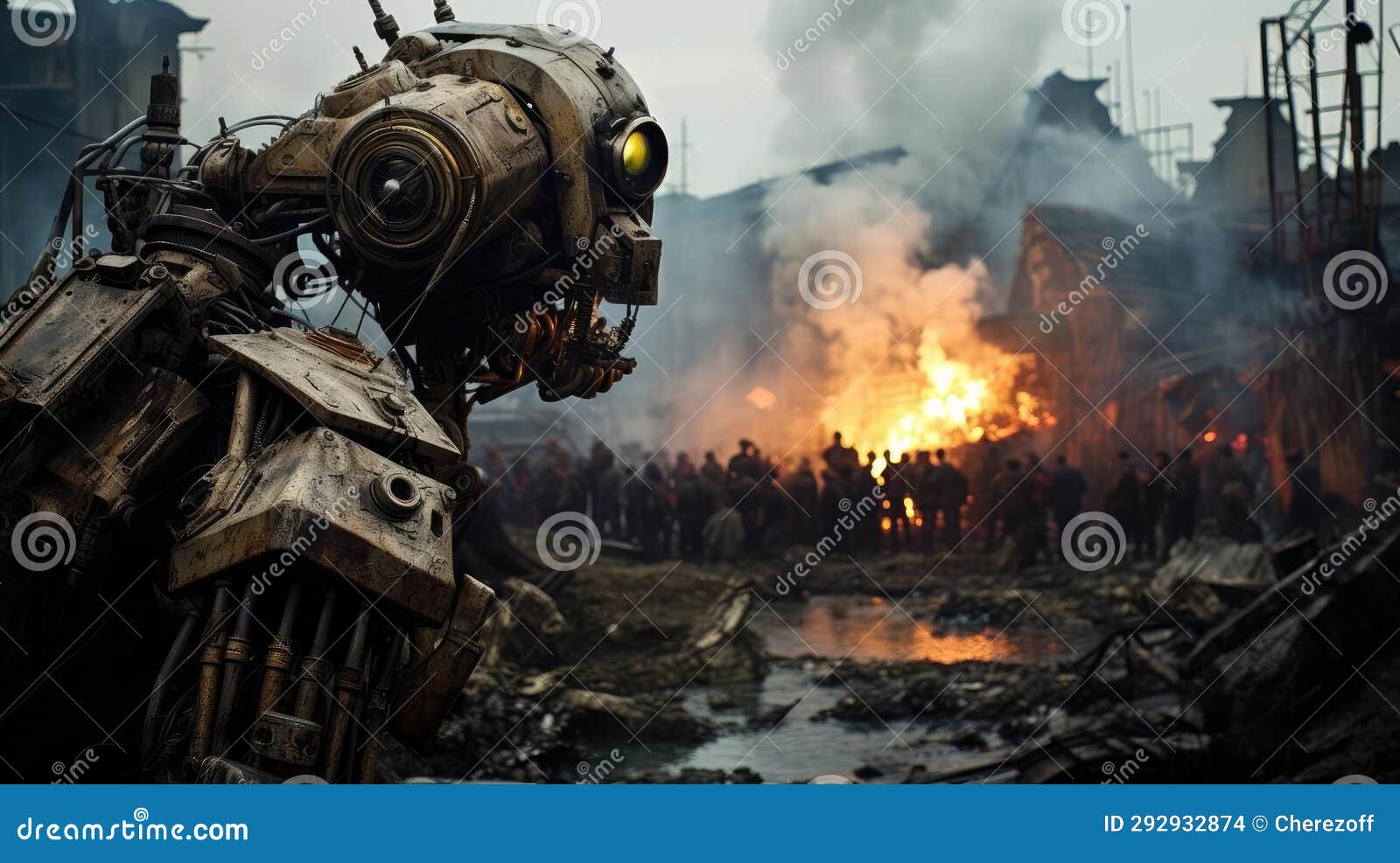 War between Humans and Robots Stock Photo - Image of challenge ...