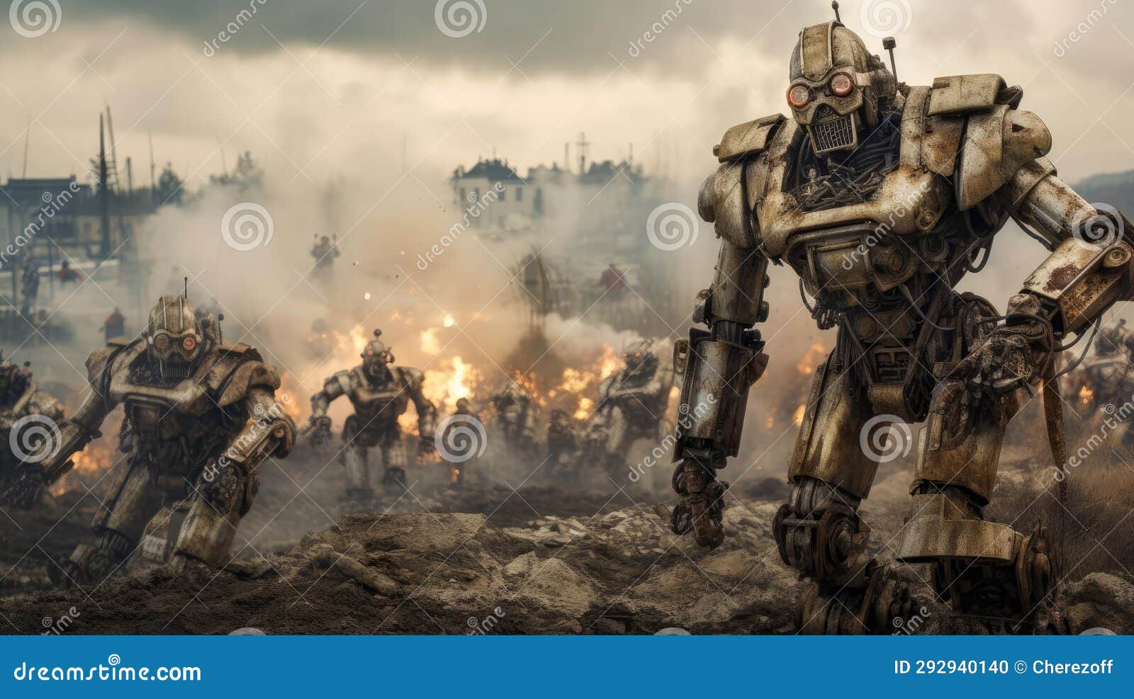 War between Humans and Robots Stock Photo - Image of taking ...