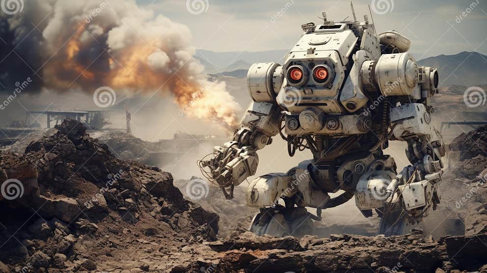 War between Humans and Robots Stock Photo - Image of metal, automation ...