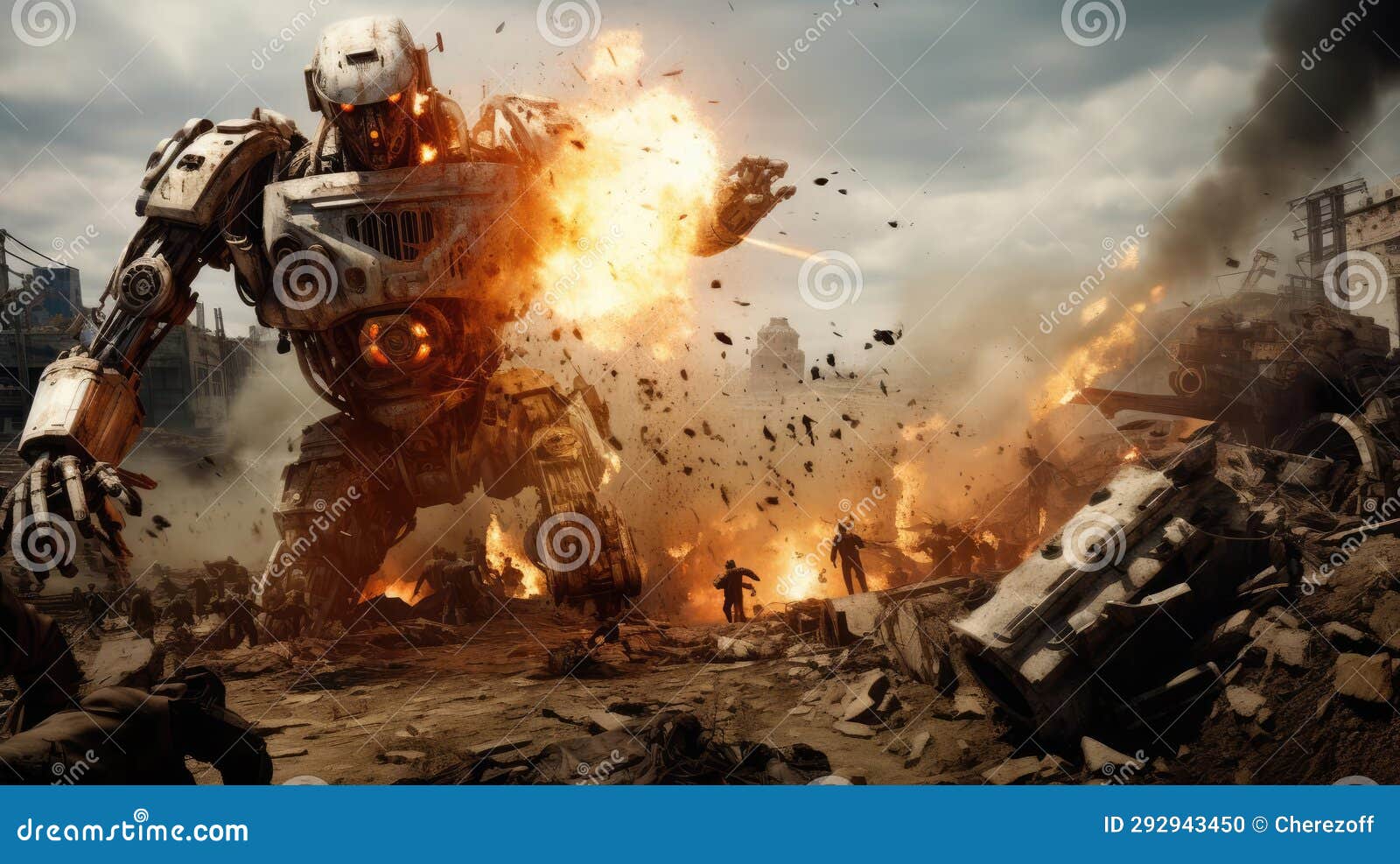 War between Humans and Robots Stock Photo - Image of communication ...