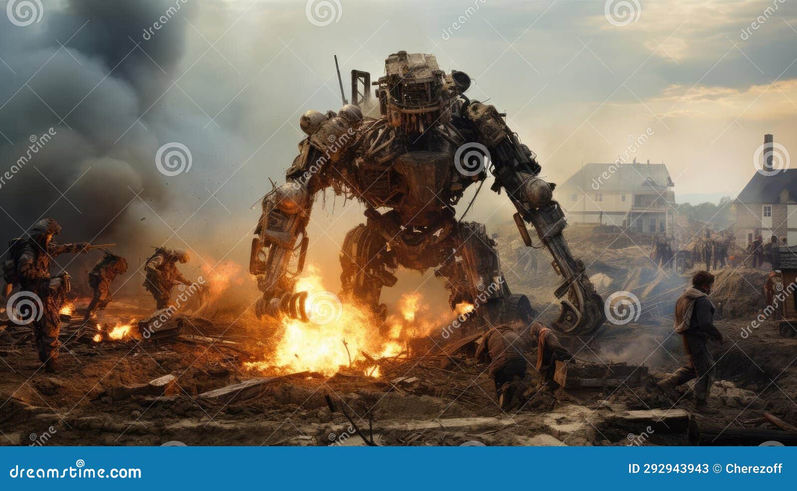 War between Humans and Robots Stock Image - Image of human, businessman ...