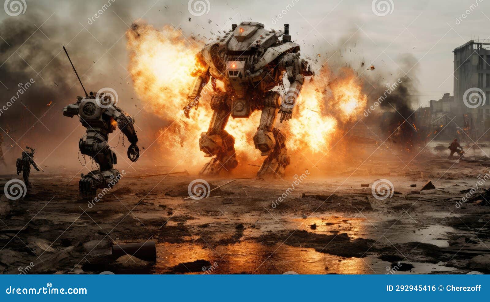 War between Humans and Robots Stock Photo - Image of competing ...