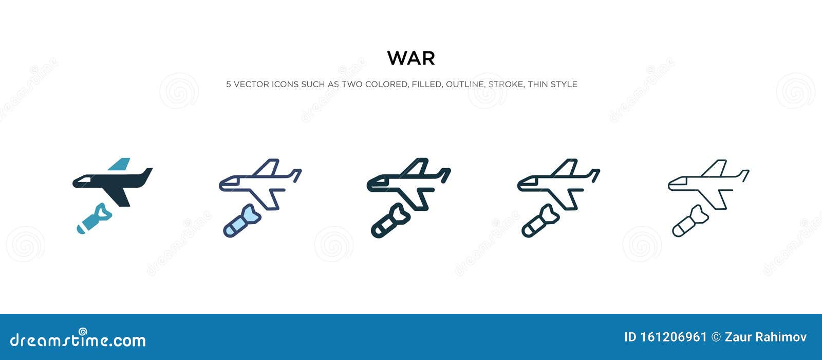 War Icon in Different Style Vector Illustration. Two Colored and Black ...