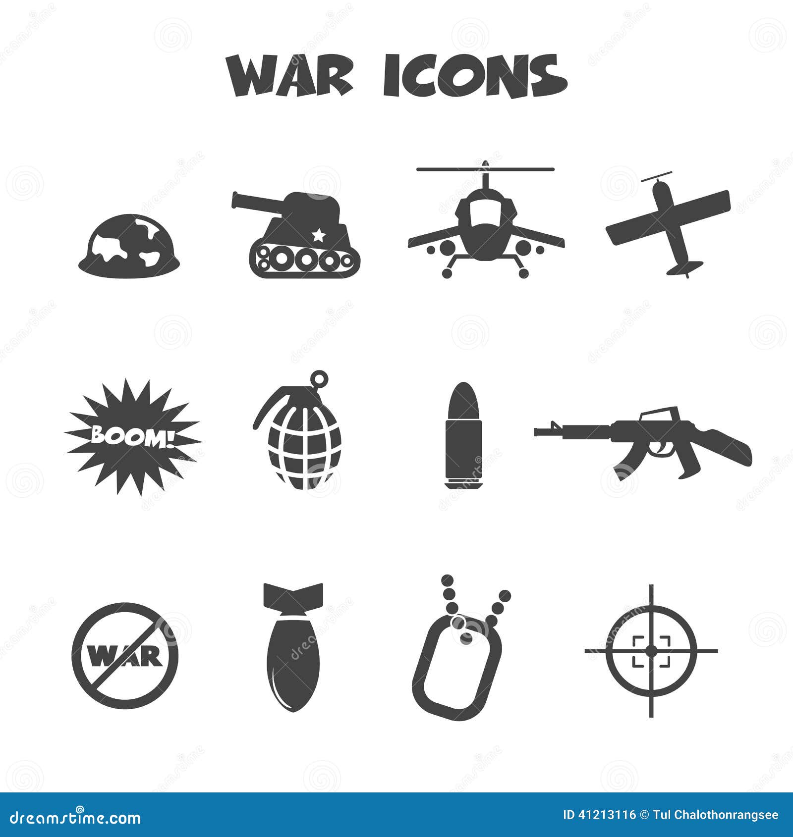 War icons stock vector. Illustration of missile, helicopter - 41213116