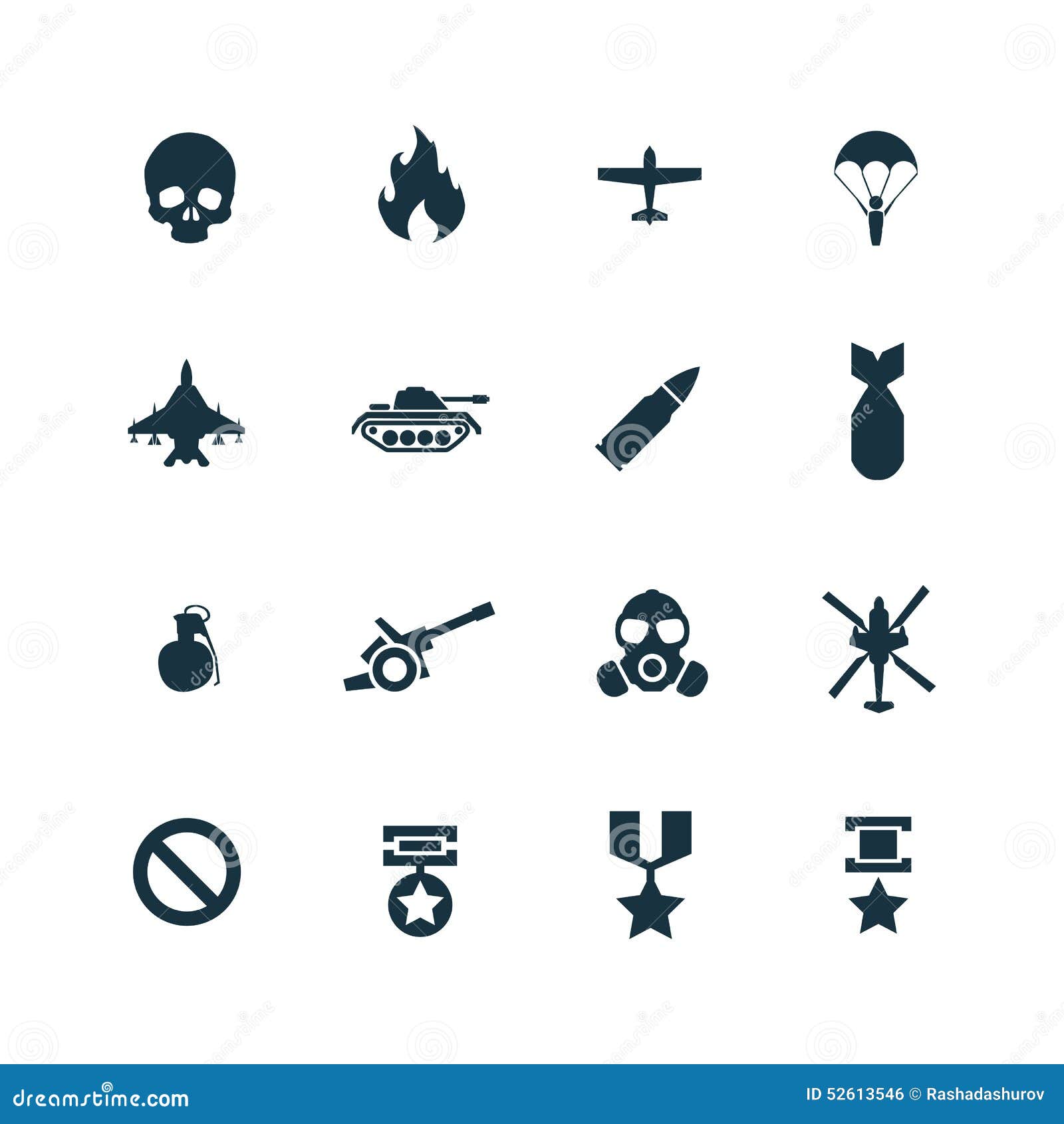 War icons set stock vector. Illustration of grenade, bomb - 52613546