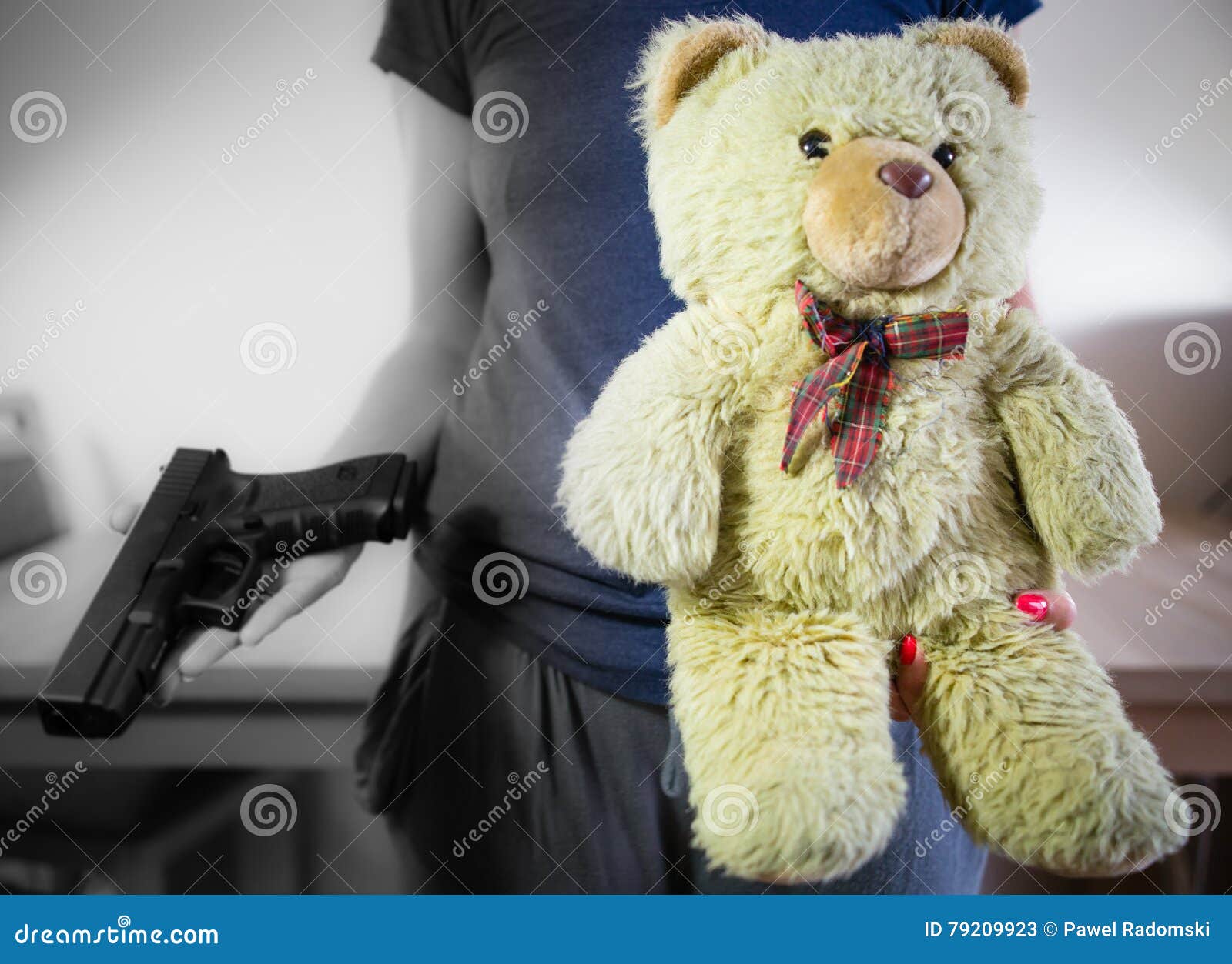 War or Innocence? Which Side Do You Choose? Stock Image - Image of bear ...