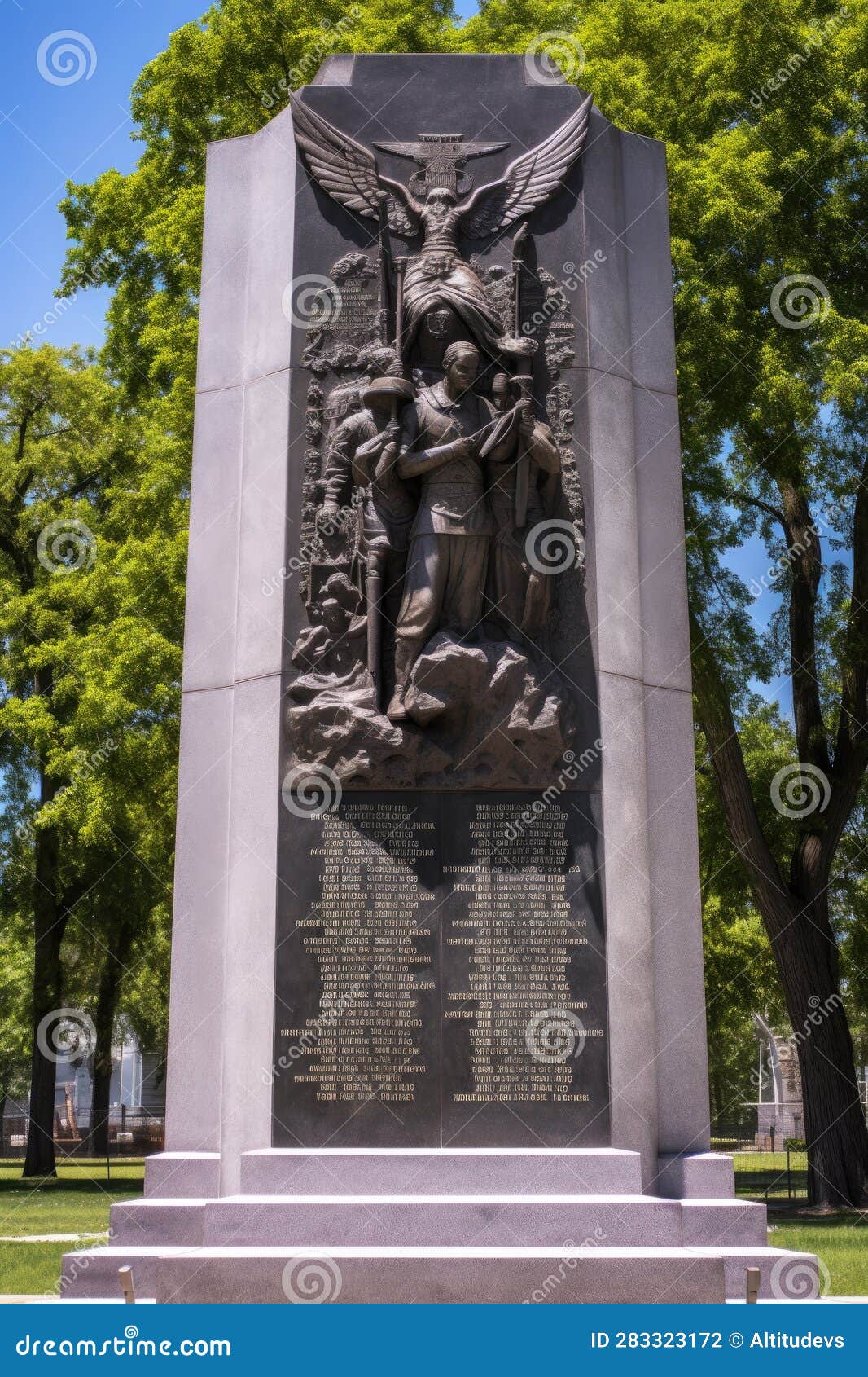 War Memorial Monument with Engraved Names of Fallen Soldiers Stock ...