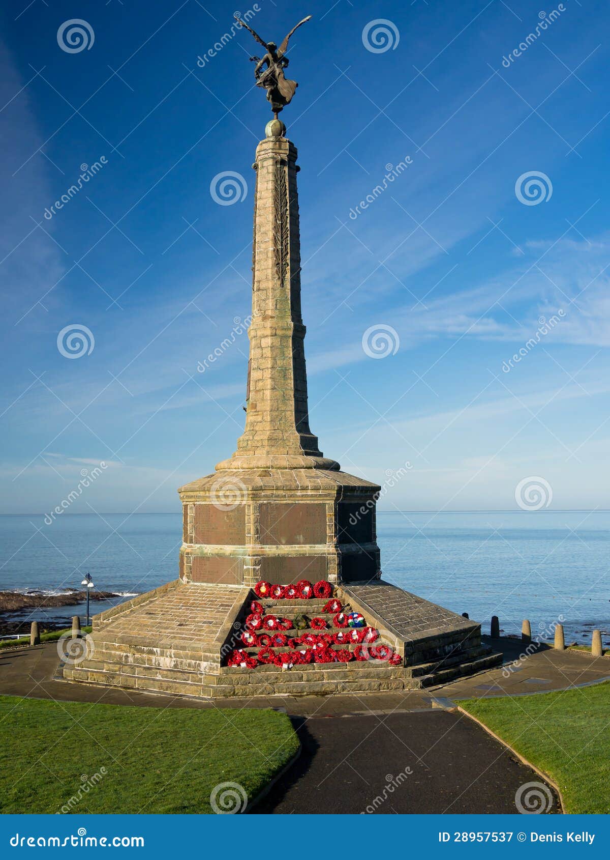 War Memorial with Sea View, Wales Editorial Photography - Image of ...