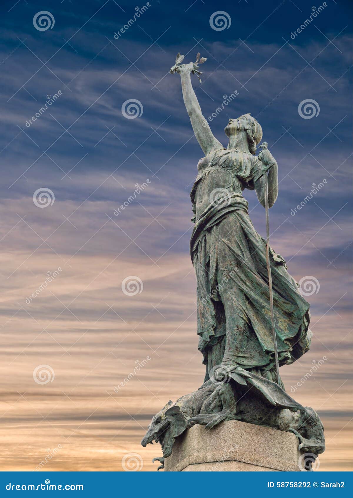 War Memorial, Statue of Victory, Exeter, Devon. Stock Photo - Image of ...