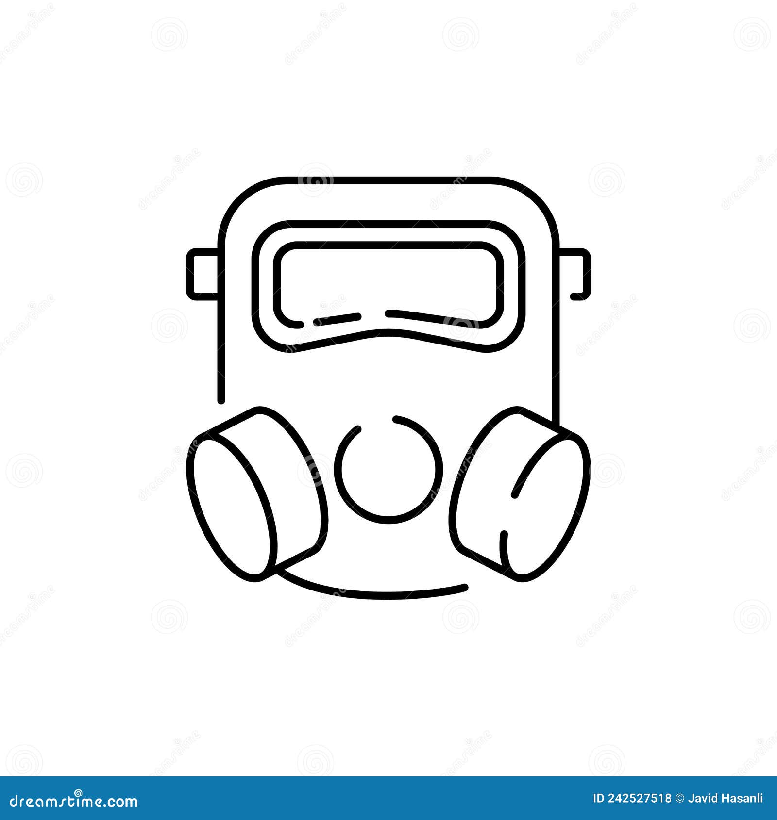 War and Military Gas Mask Simple Line Vector Icon Stock Vector ...