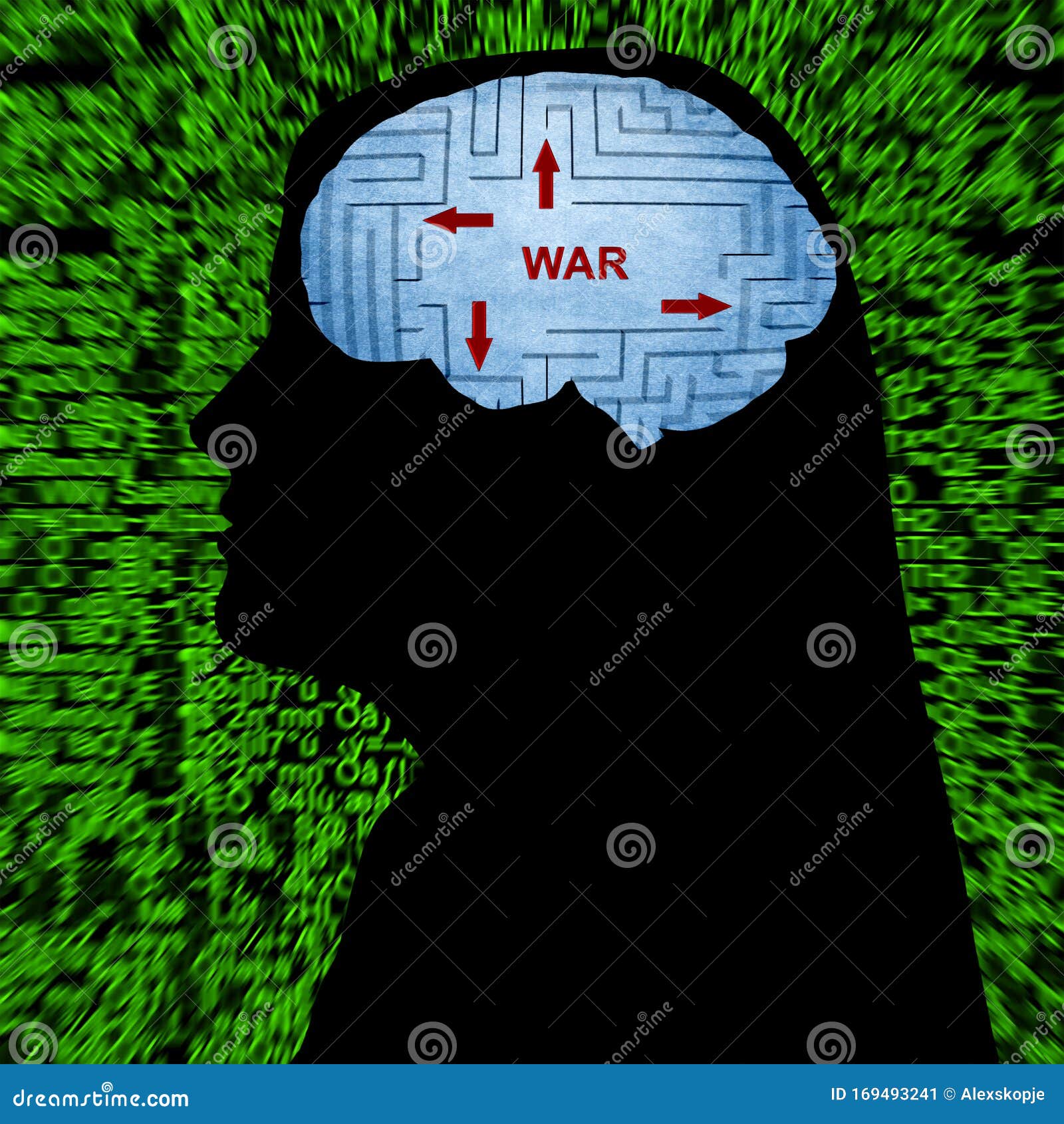 War in mind stock illustration. Illustration of fight - 169493241