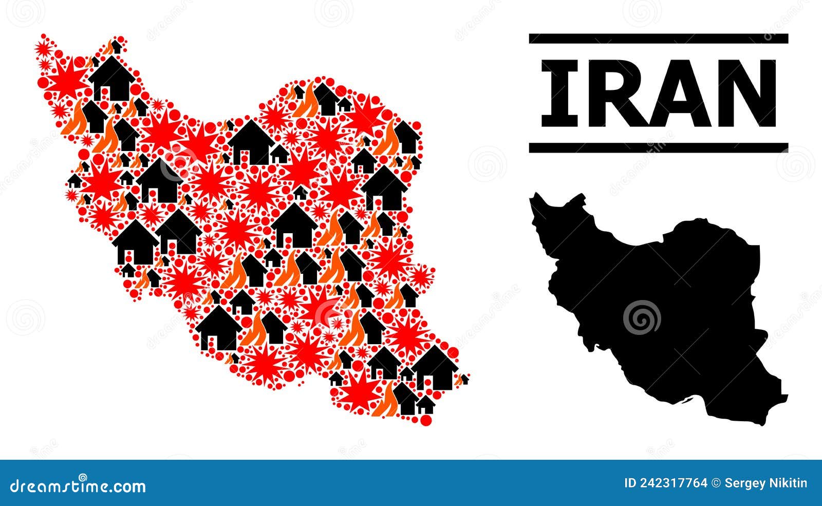 War Mosaic Map of Iran stock vector. Illustration of geography - 242317764