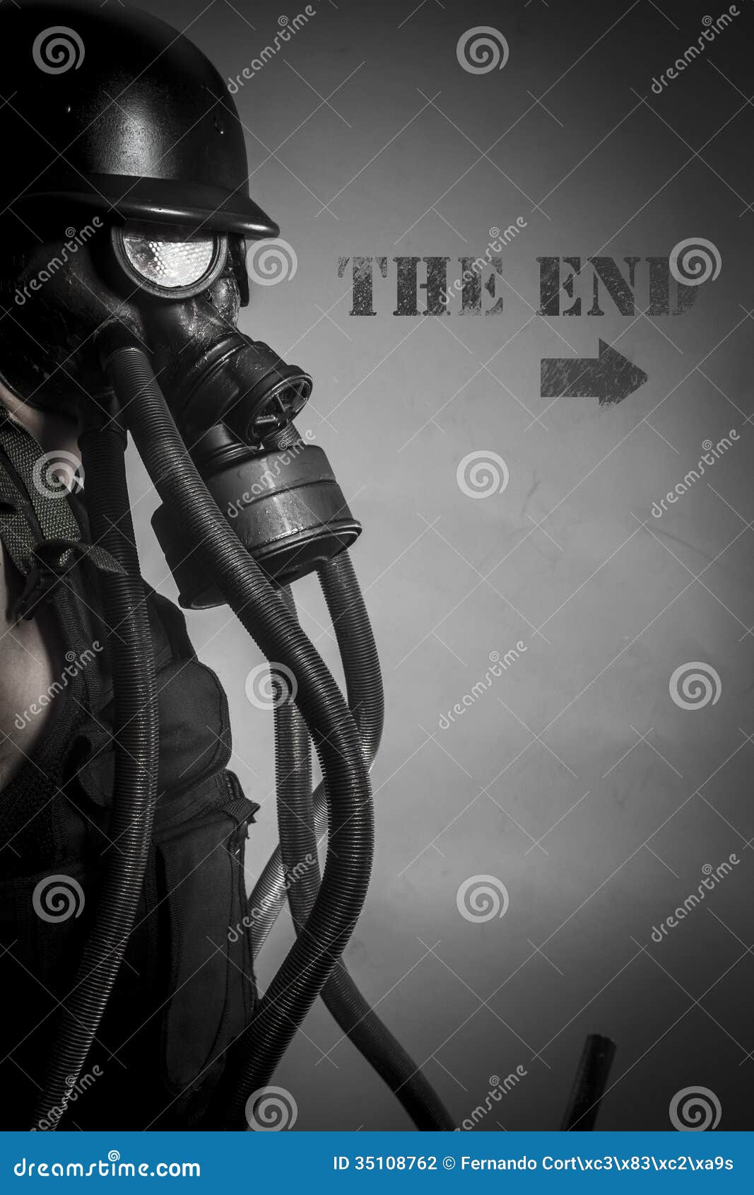 War, Nuclear Disaster, Man with Gas Mask, Protection Stock Photo ...