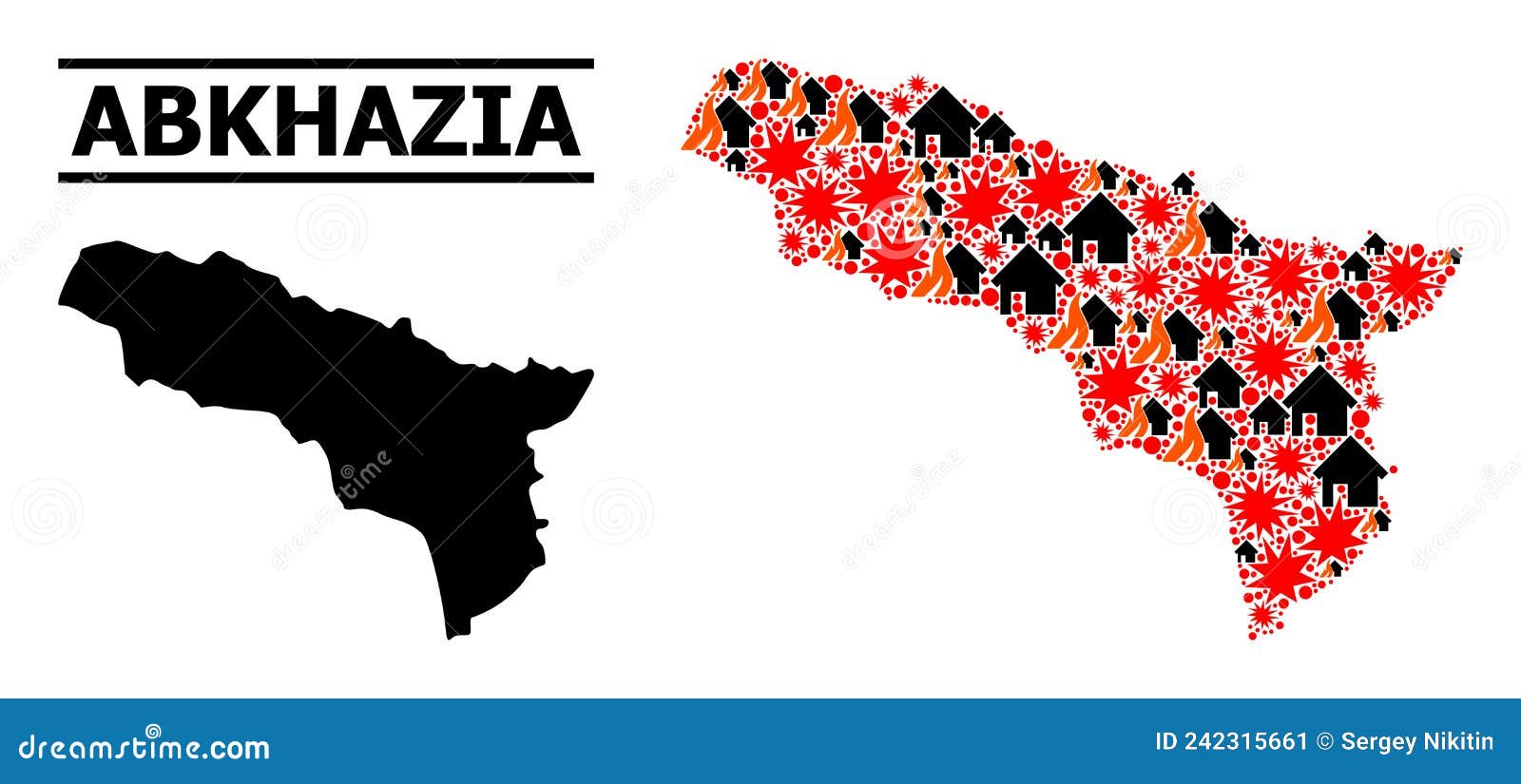 War Pattern Map of Abkhazia Stock Vector - Illustration of geography ...