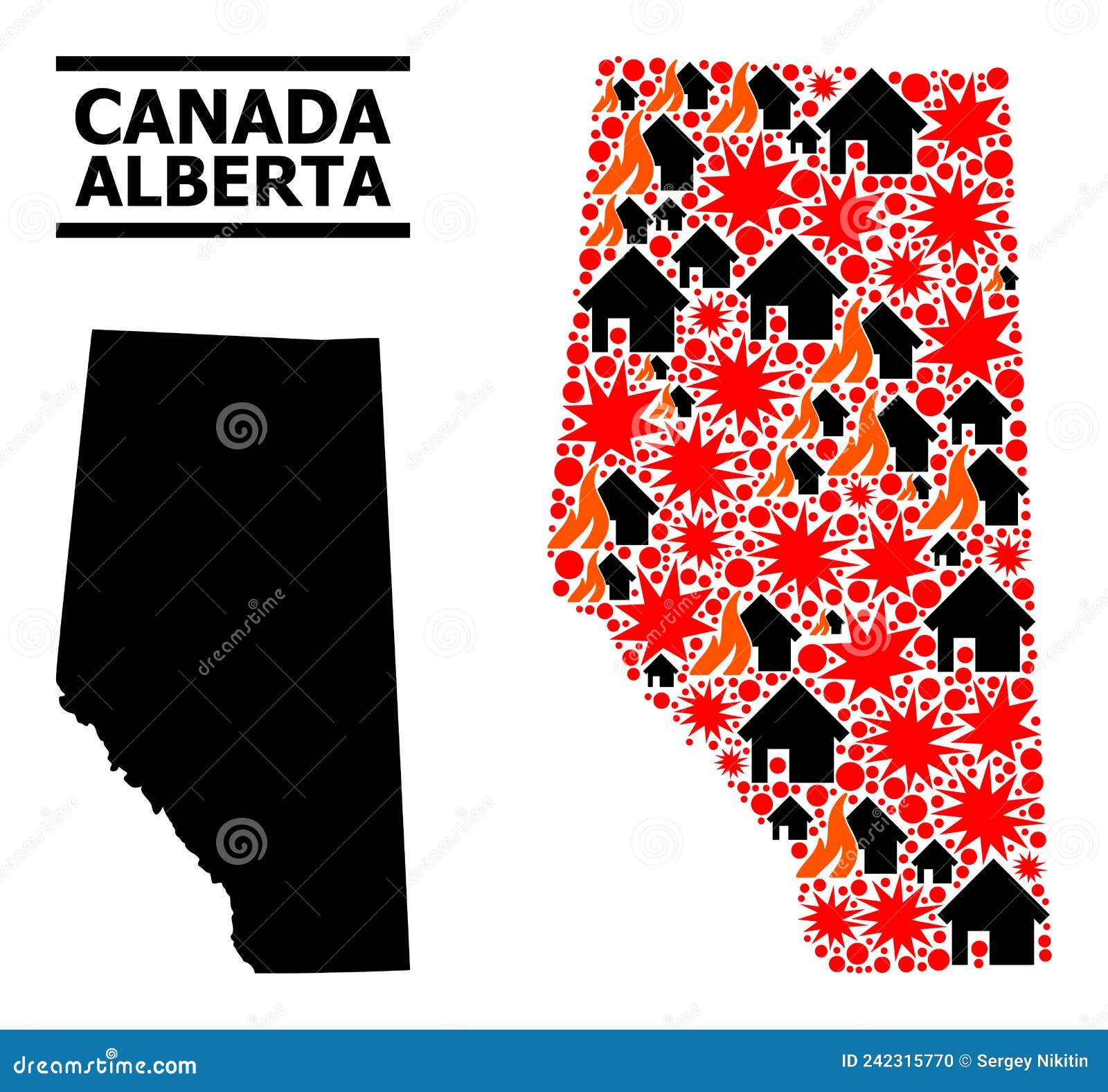 War Pattern Map of Alberta Province Stock Illustration - Illustration ...