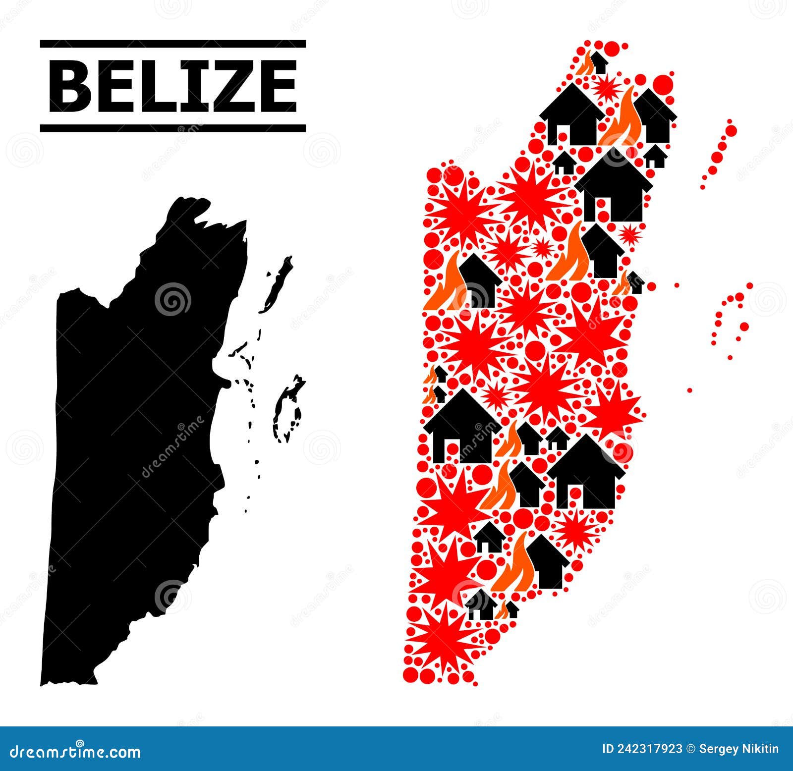 War Pattern Map of Belize stock vector. Illustration of pattern - 242317923