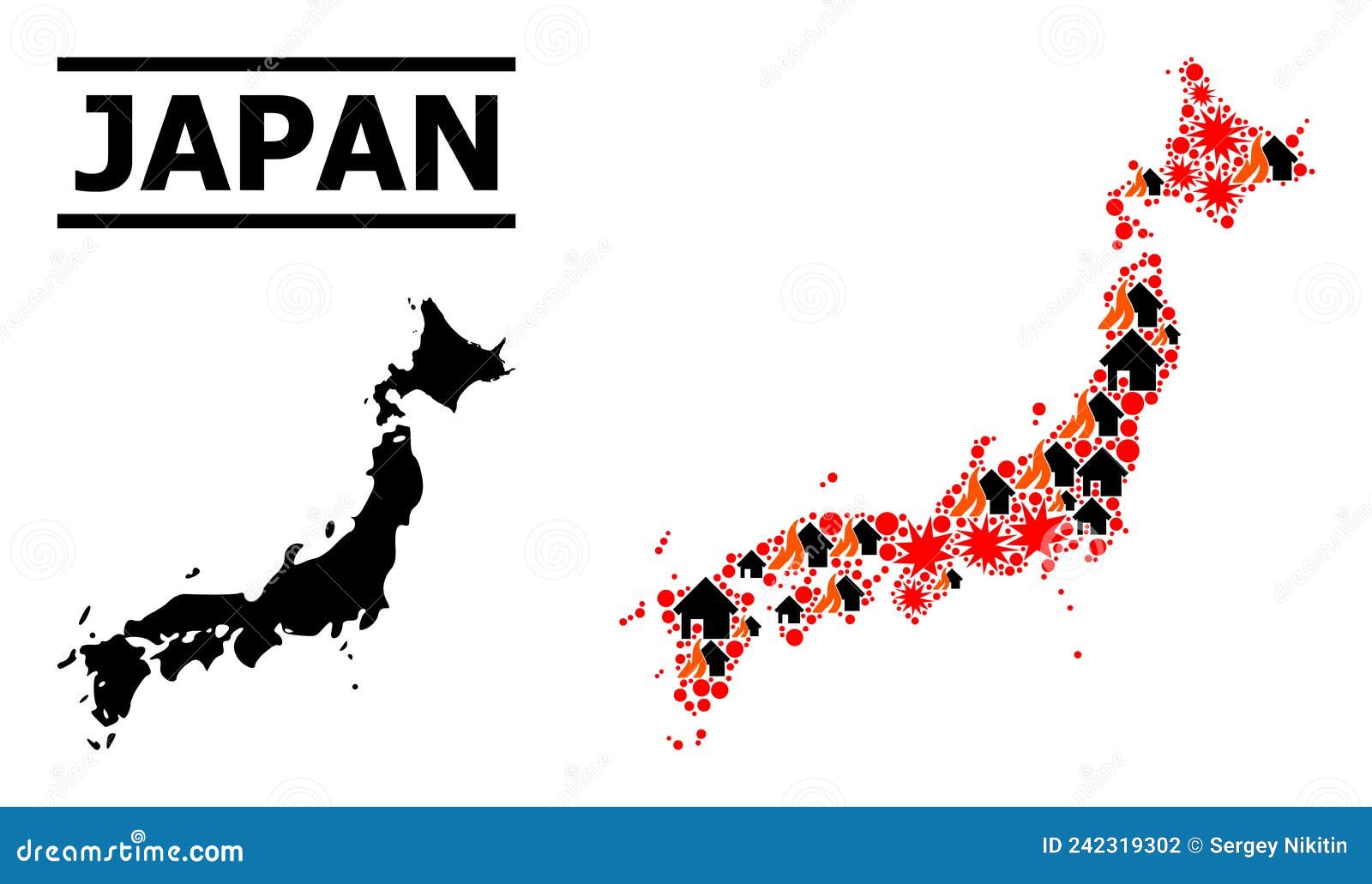 War Pattern Map of Japan stock vector. Illustration of aggression ...