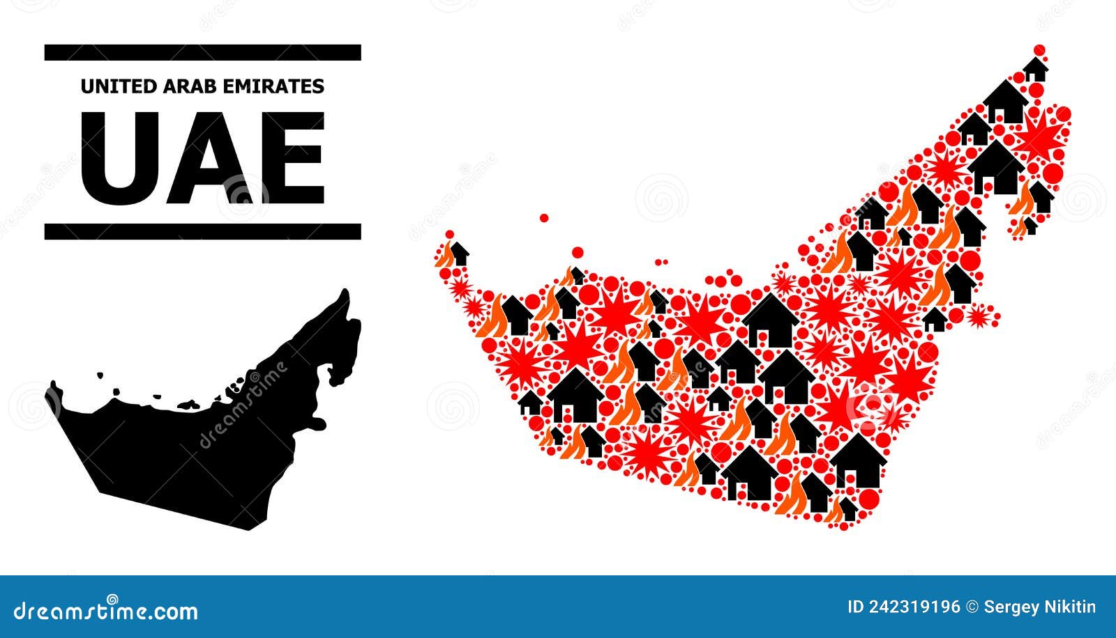 War Pattern Map of United Arab Emirates Stock Vector - Illustration of ...