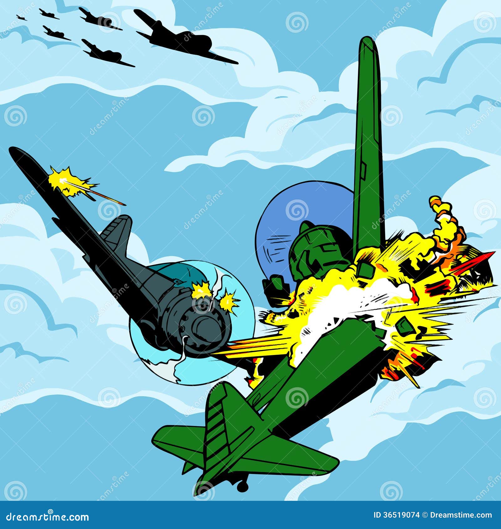 War plane fight stock vector. Illustration of book, american - 36519074
