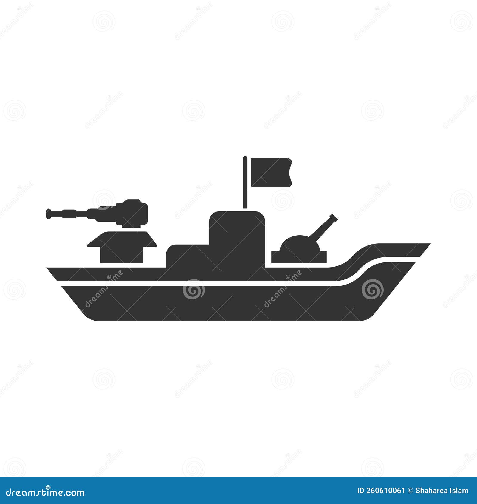 War ship icon stock vector. Illustration of battle, equipment - 260610061